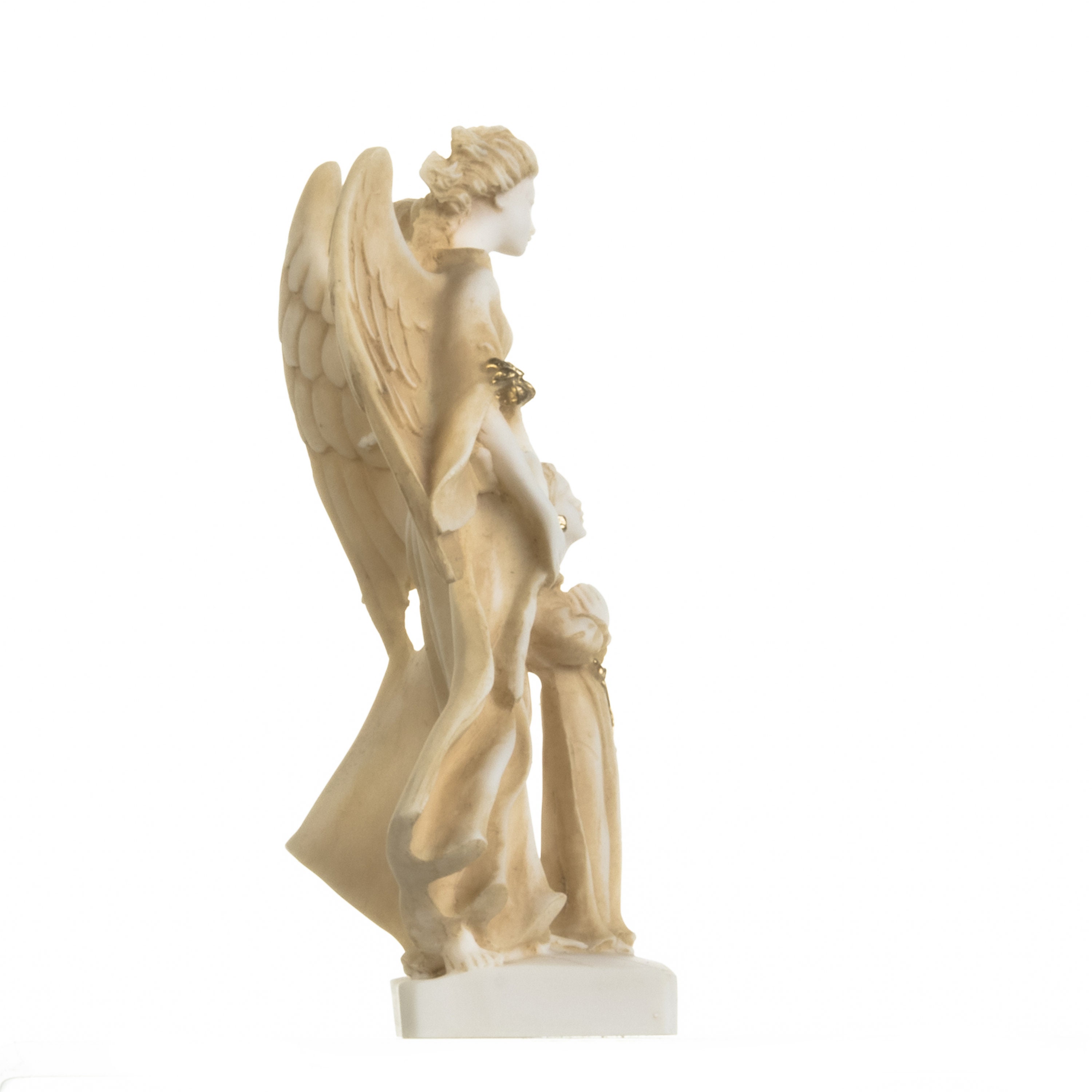 Guardian Angel With Girl Figurine Alabaster Statue Handmade - Etsy
