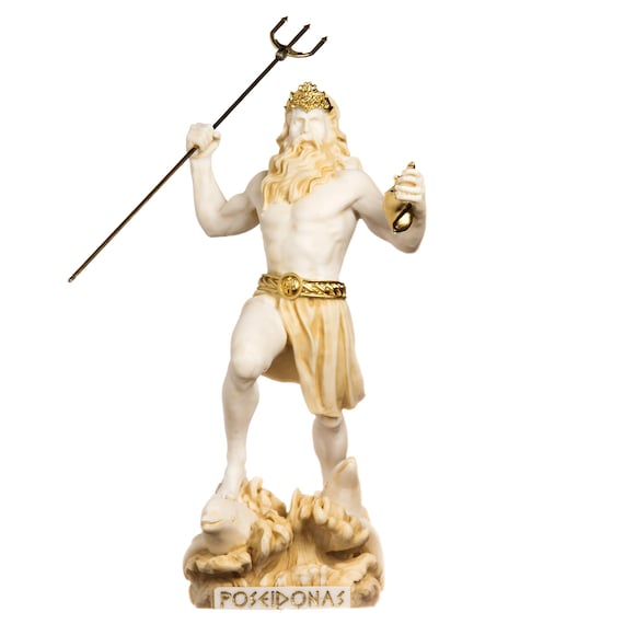 Poseidon Greek God of the Sea With Trident Statue Figurine - Etsy