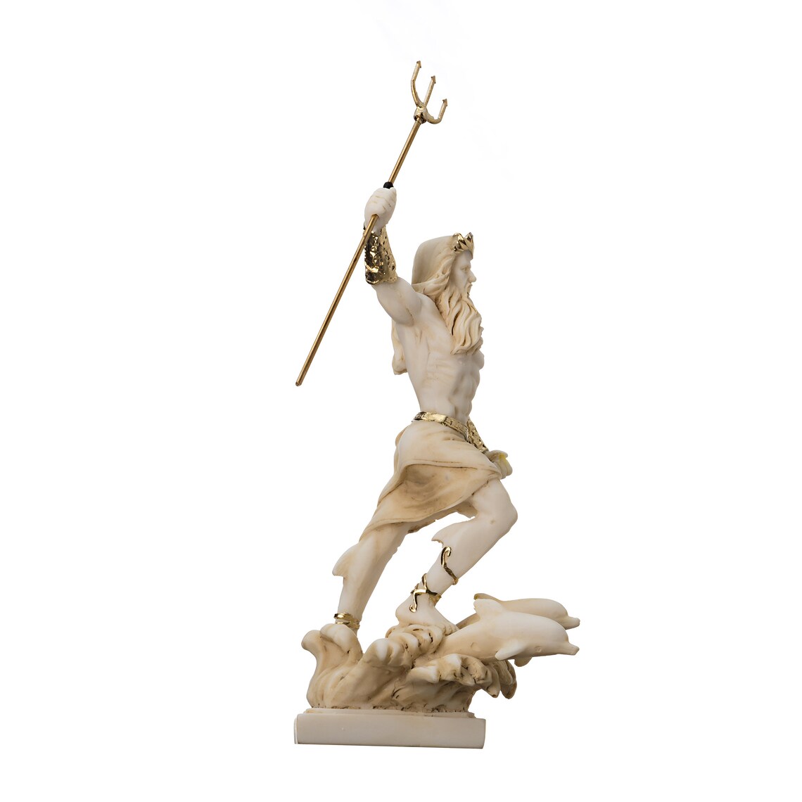 Poseidon Greek God of the Sea With Trident Statue Figurine Gold ...