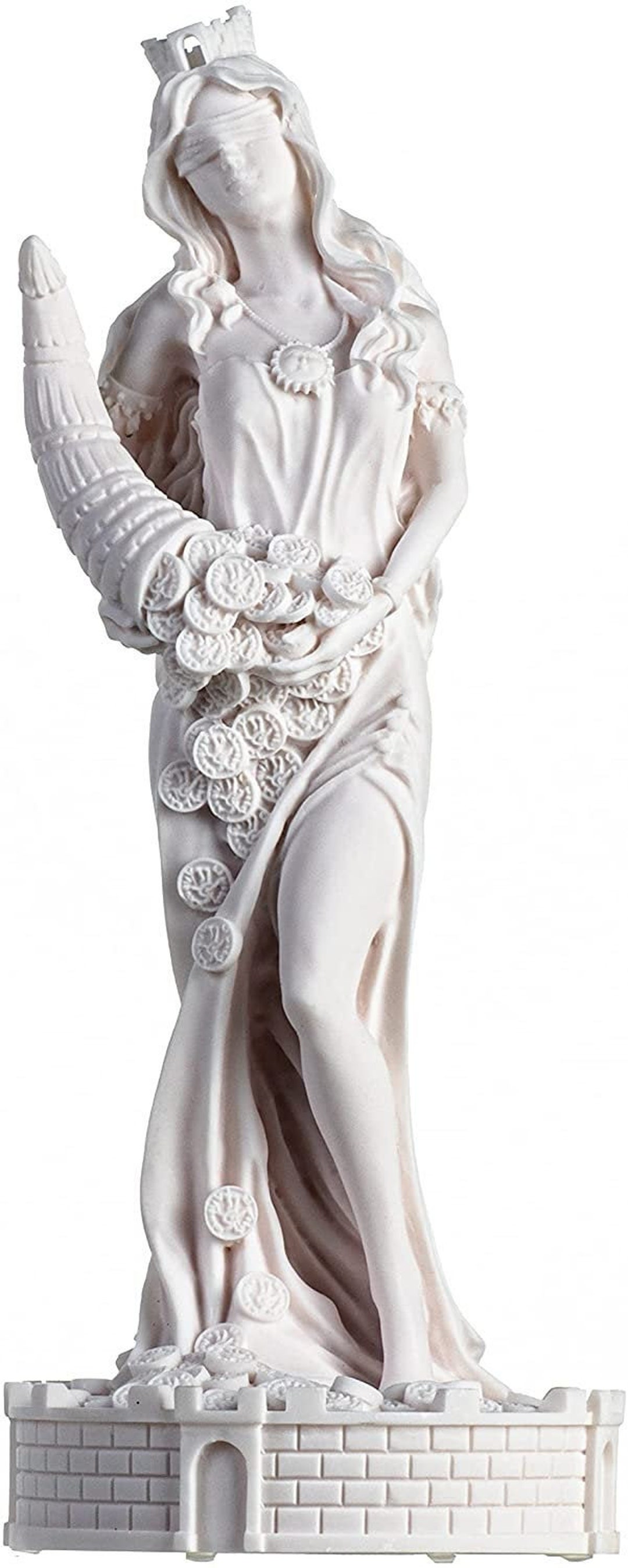 Goddess of Wealth Tyche Lady Luck Fortuna Statue Alabaster Sculpture 16 ...