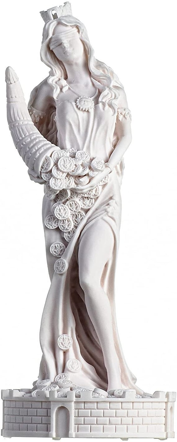 Goddess of Wealth Tyche Lady Luck Fortuna Statue Alabaster - Etsy