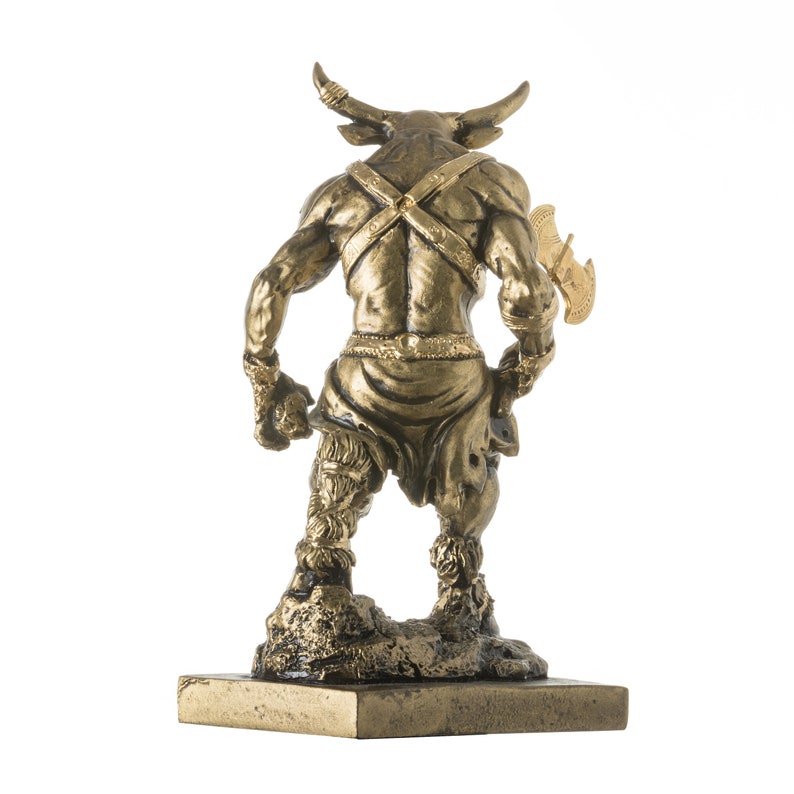 Minotaur Greek Mythology With Labrys Statue Bronze Tone | Etsy