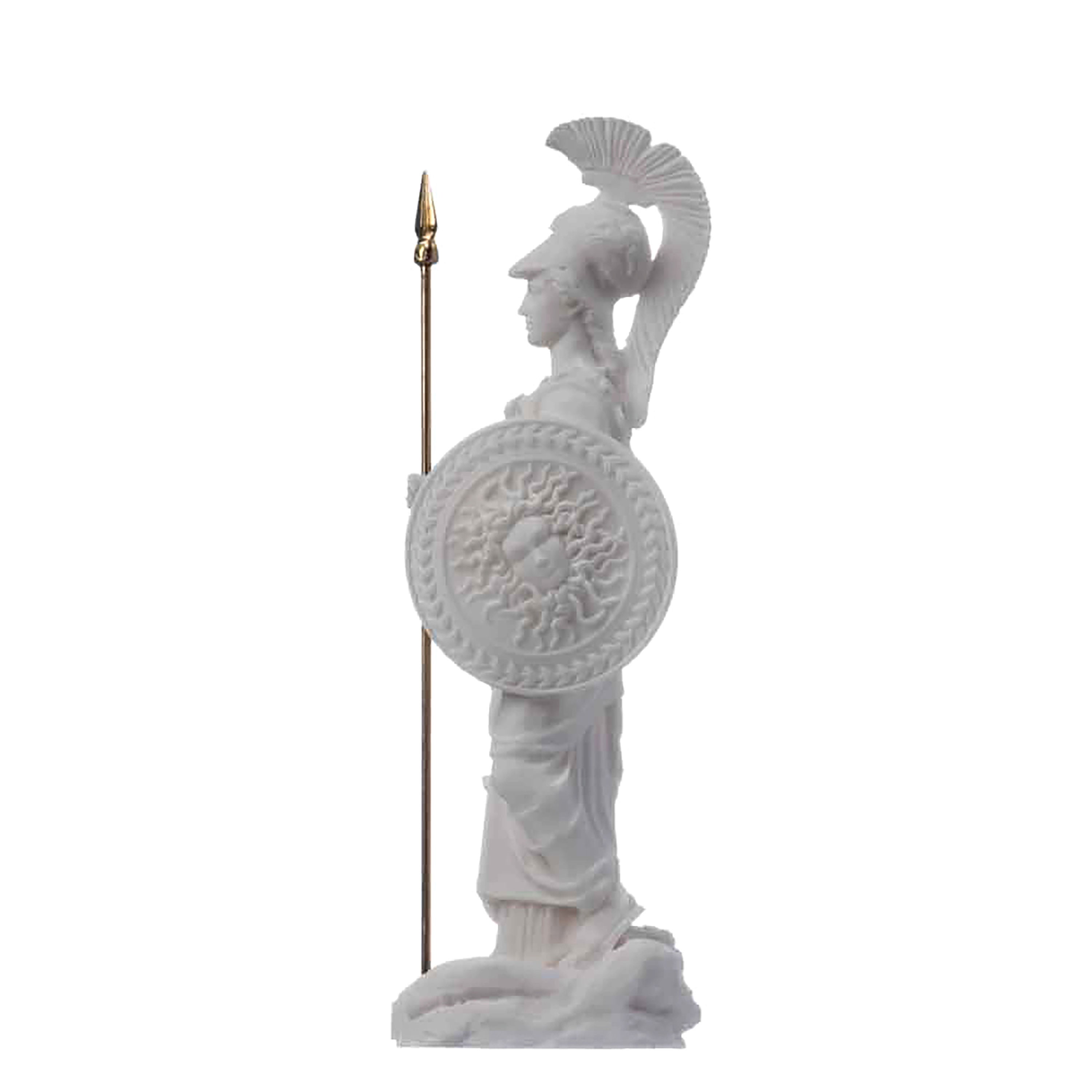 Athena With Owl Medusa Shield Goddess of Wisdom Handicraft - Etsy