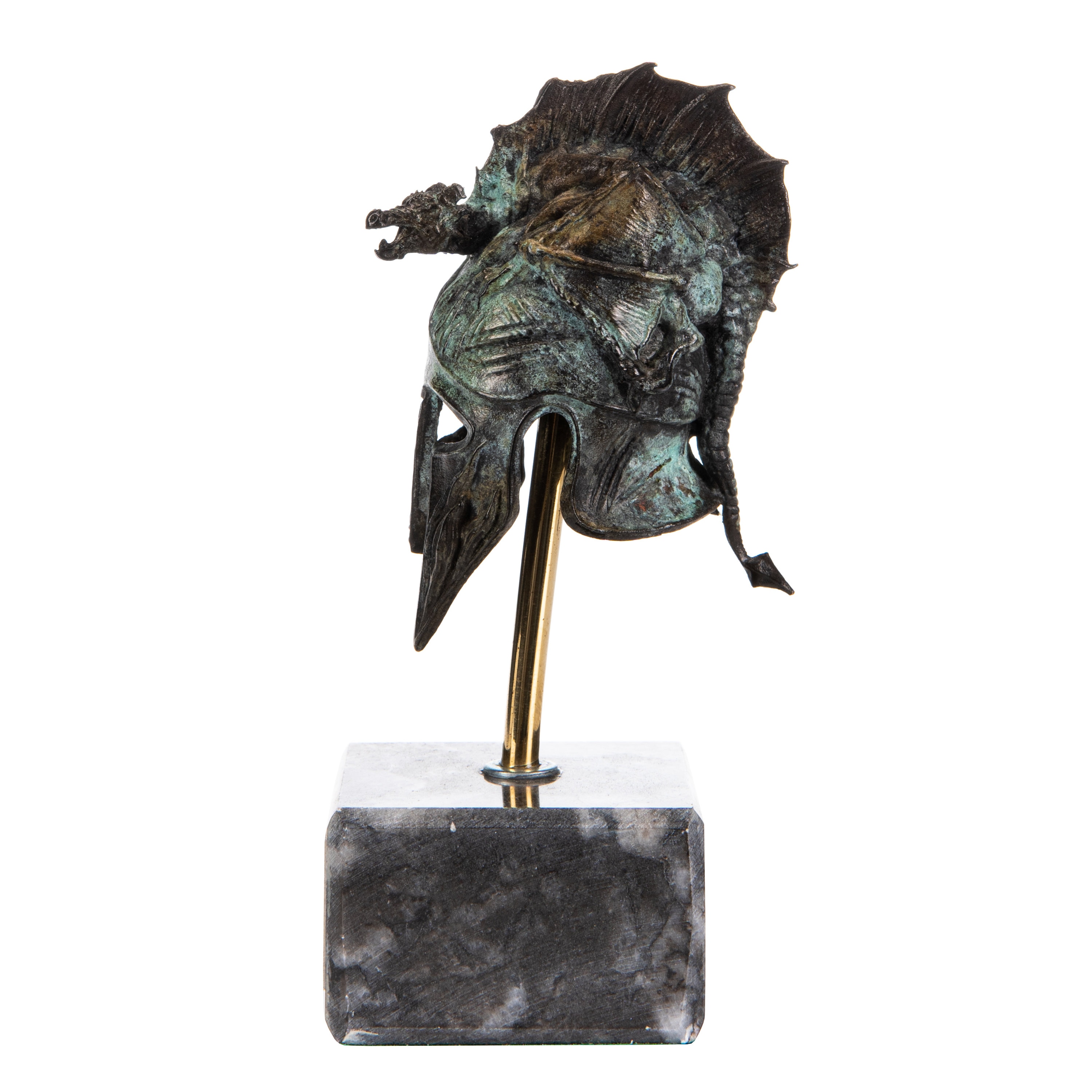 Spartan Helmet Aristocrats With Dragon Ancient Greek Solid Bronze ...