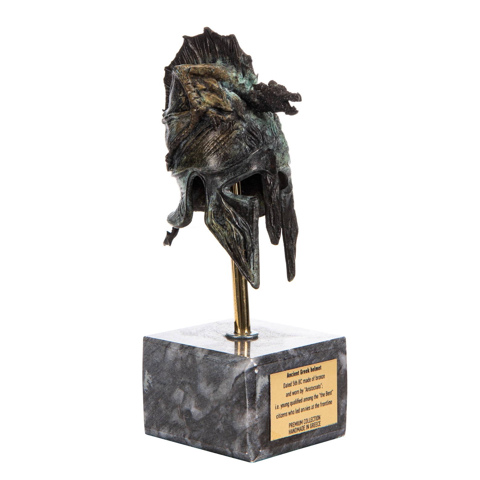 Spartan Helmet Aristocrats With Dragon Ancient Greek Solid Bronze ...