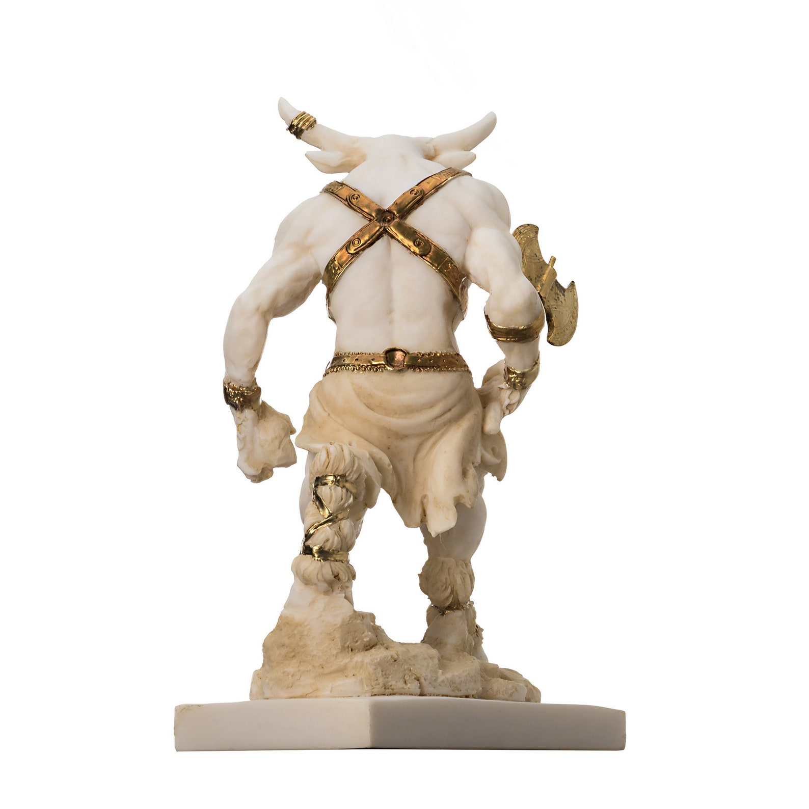 Minotaur Greek Mythology With Labrys Statue Gold Alabaster - Etsy