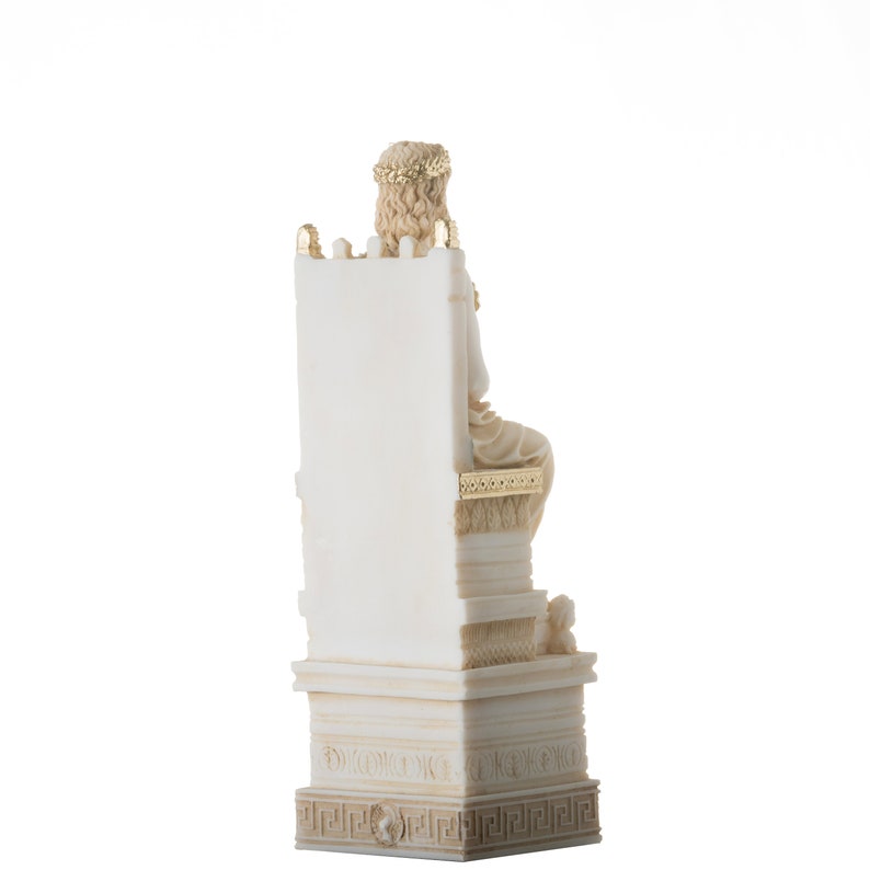 Zeus on Throne Jupiter God Greek Roman Statue Art Sculpture Figure Home ...