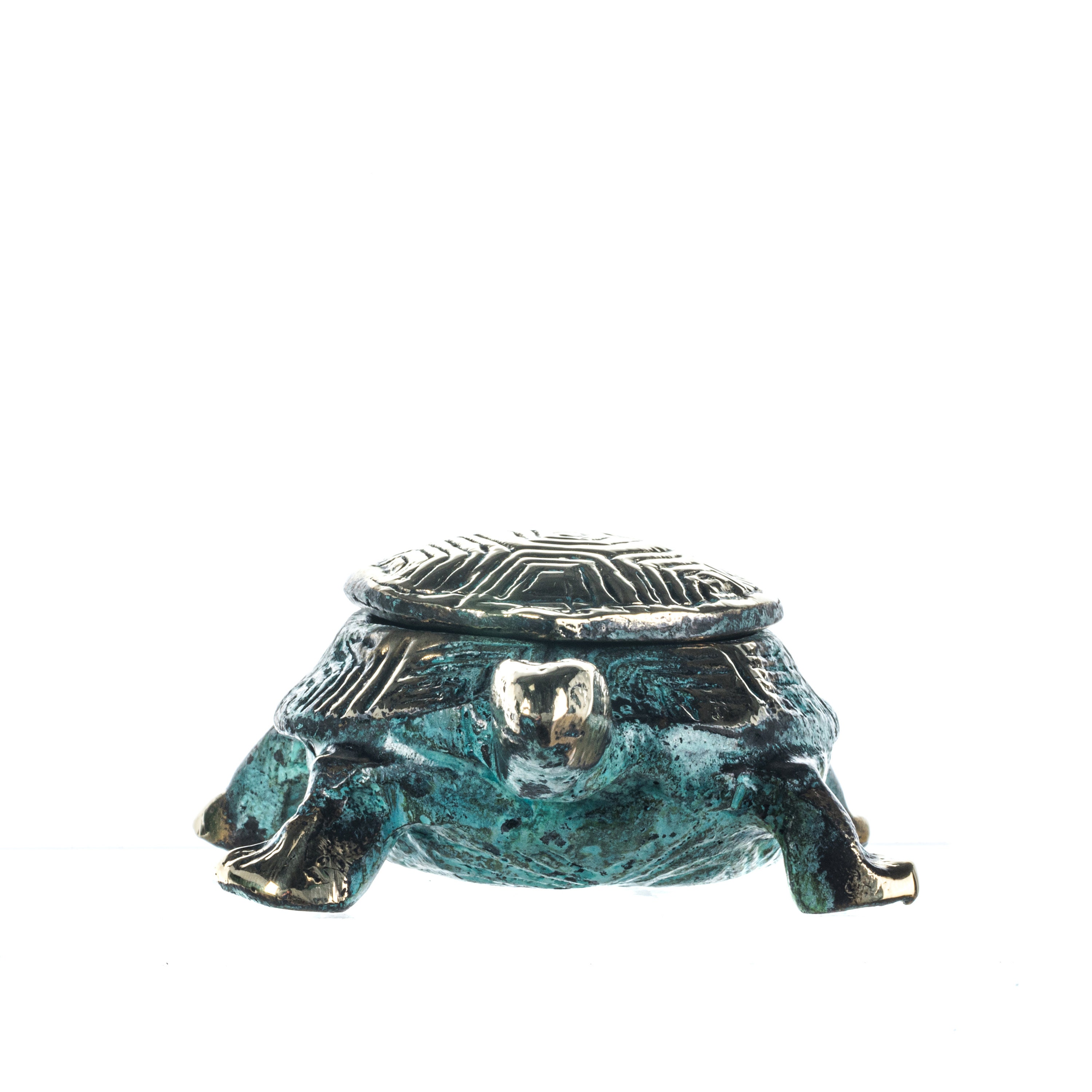 Turtle Shell Ashtray Solid Bronze Green Gold Handmade Decoration Gift 4 ...