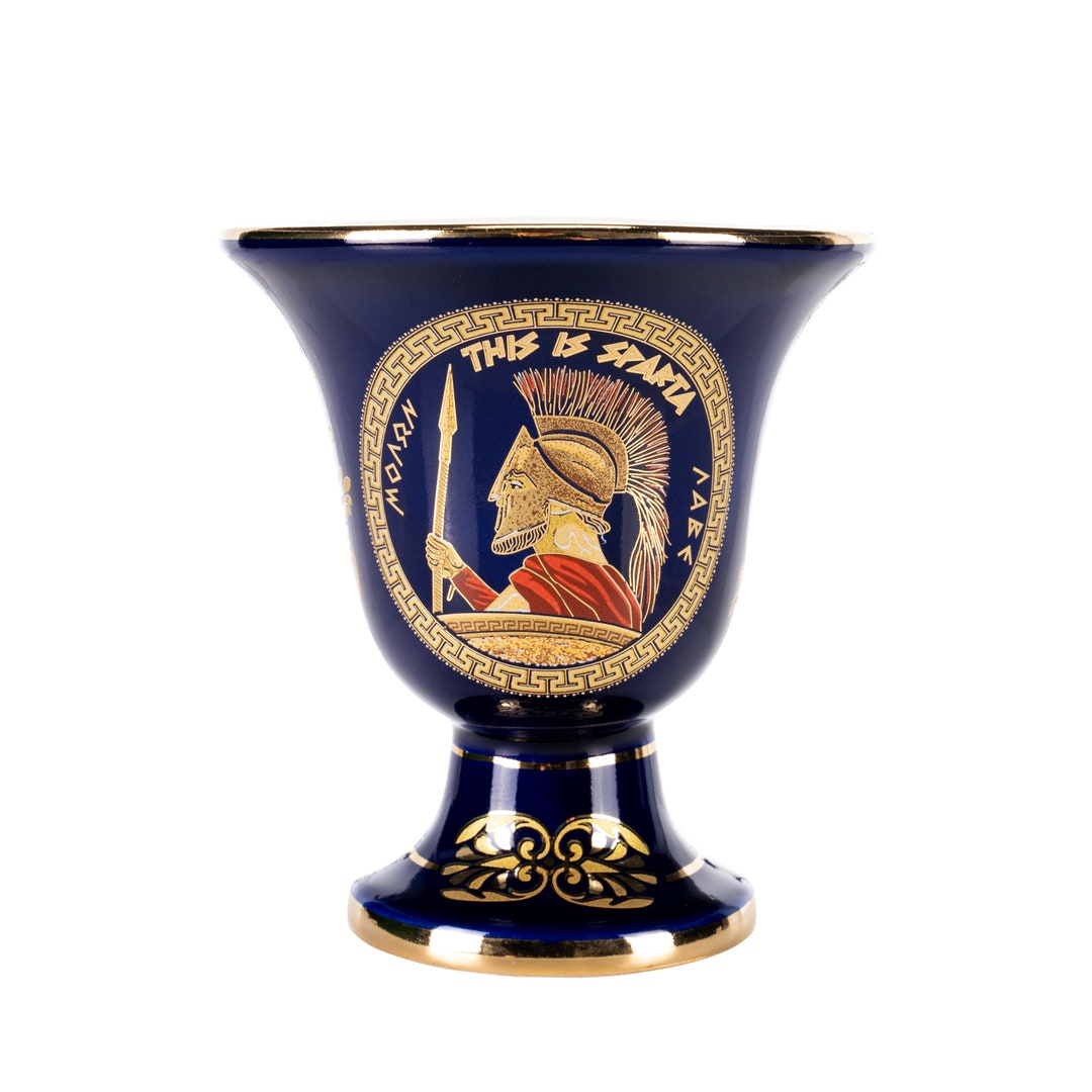 Pythagoras Cup of Justice This is Sparta Mug Ancient Greece Blue Cobalt ...