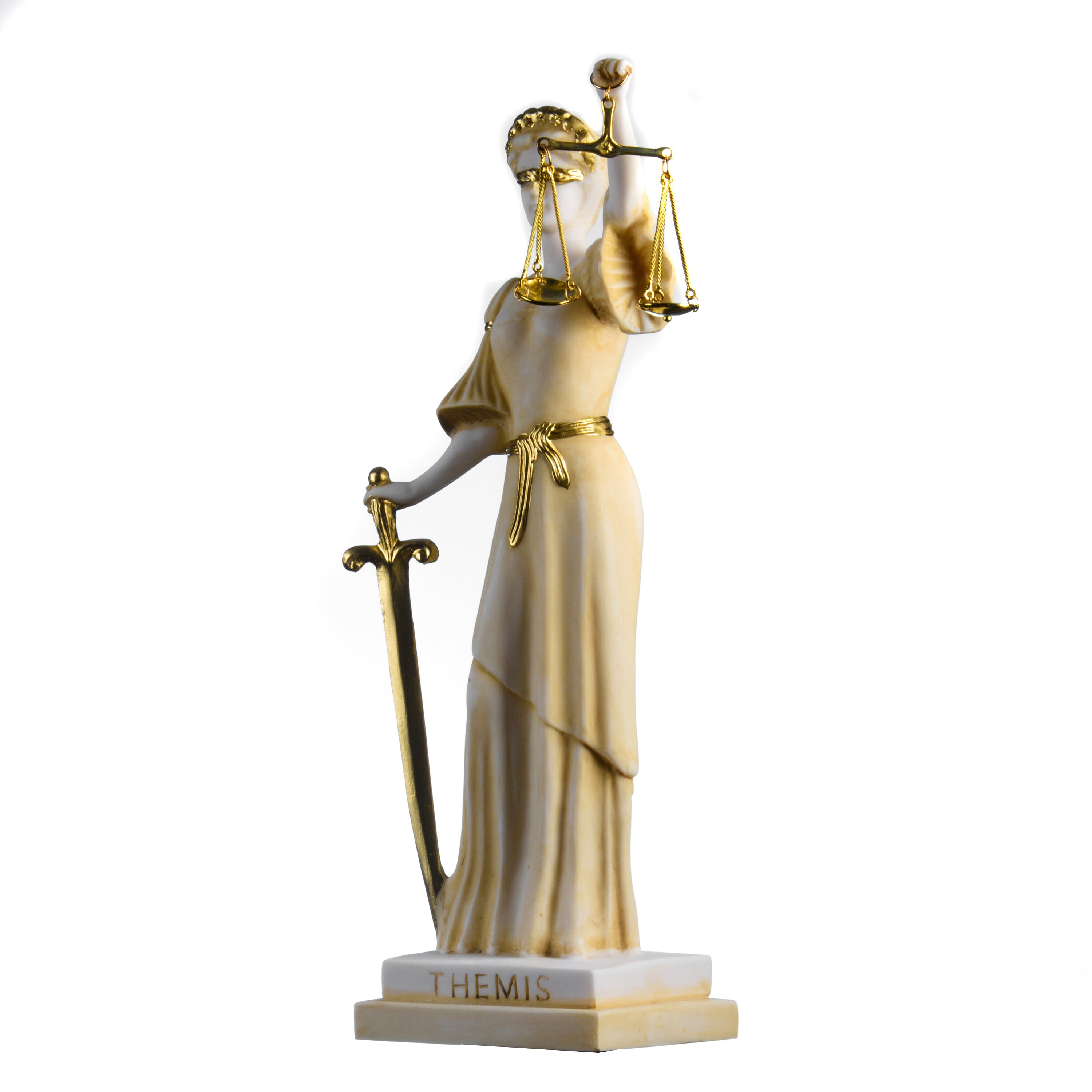Greek Goddess Themis Statue Gold Colour Blind Lady Justice | Etsy