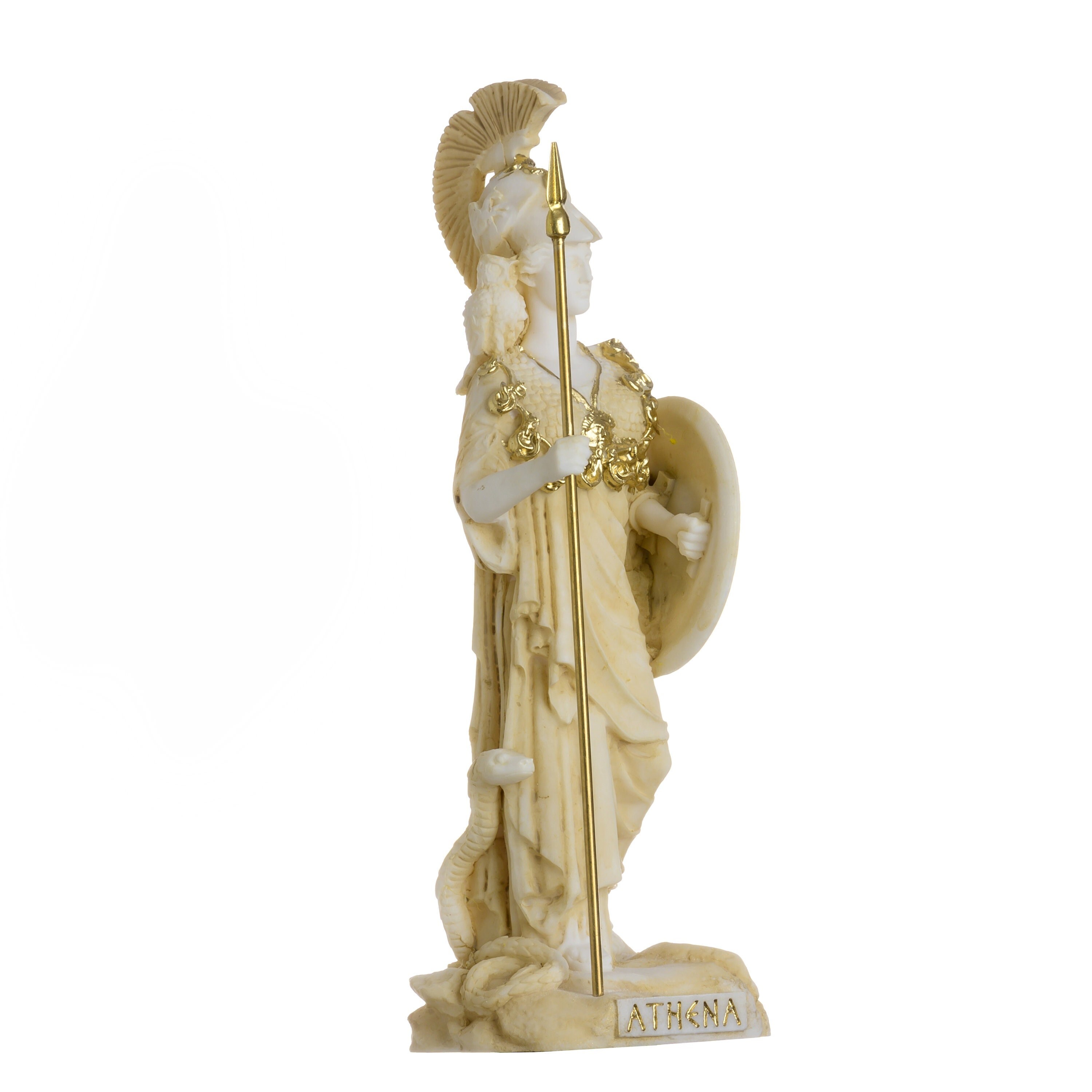 Athena With Owl Medusa Shield Goddess of Wisdom Handicraft | Etsy