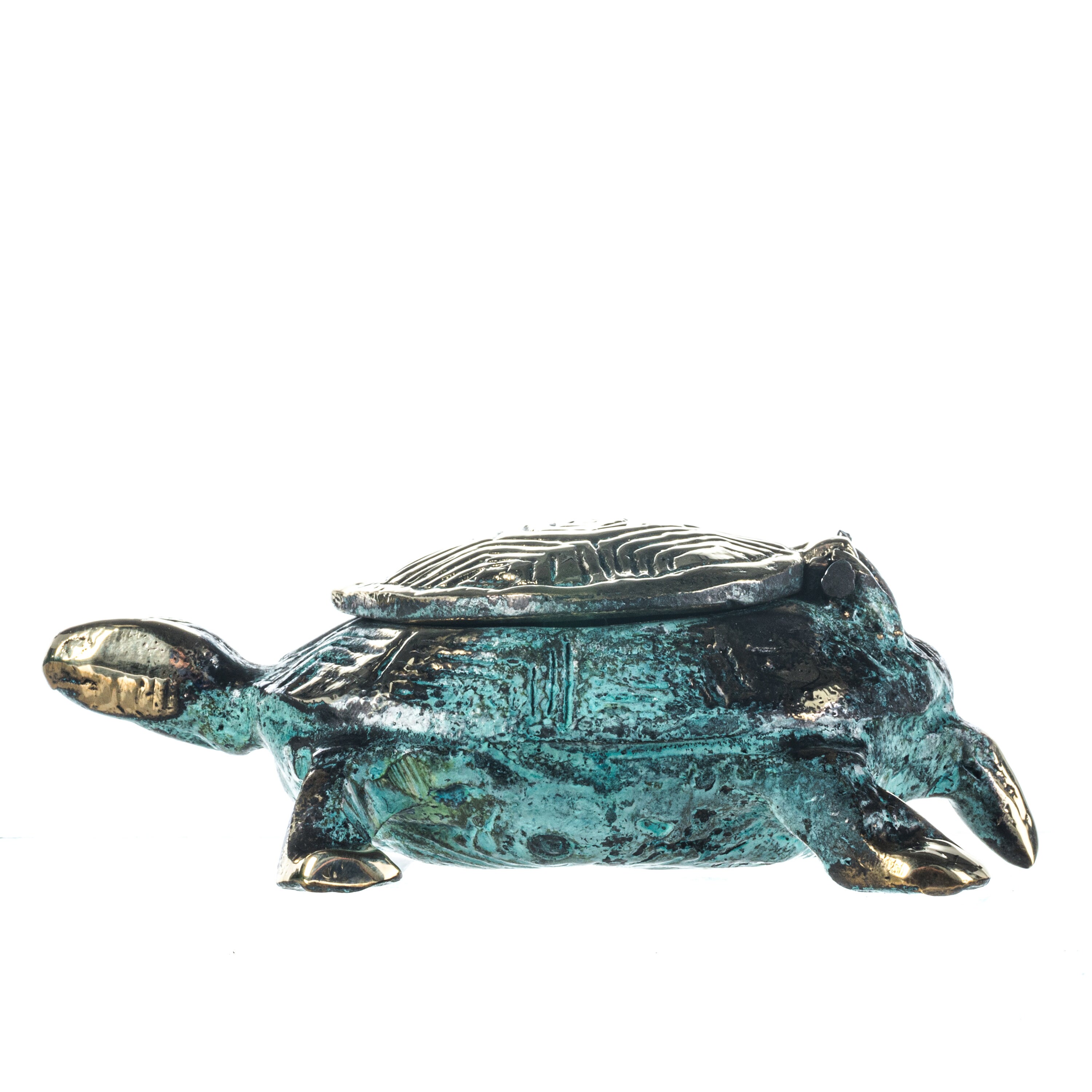 Turtle Shell Ashtray Solid Bronze Green Gold Handmade Decoration Gift 4 ...