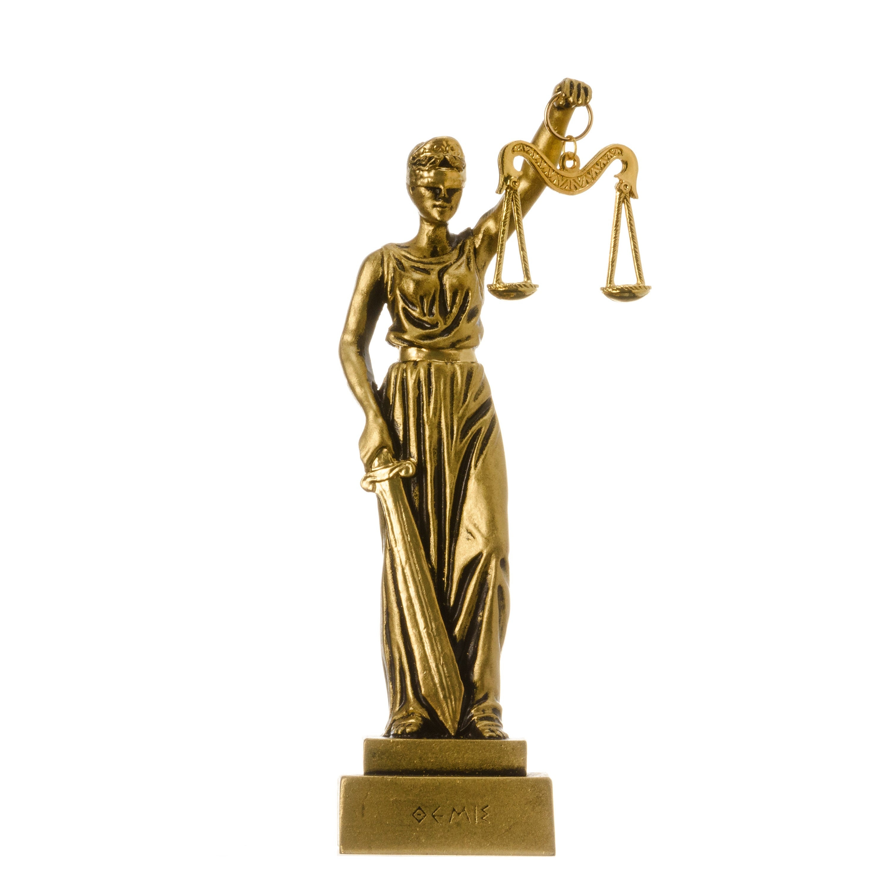 Greek Goddess Themis Statue Bronze Tone Blind Lady Justice - Etsy