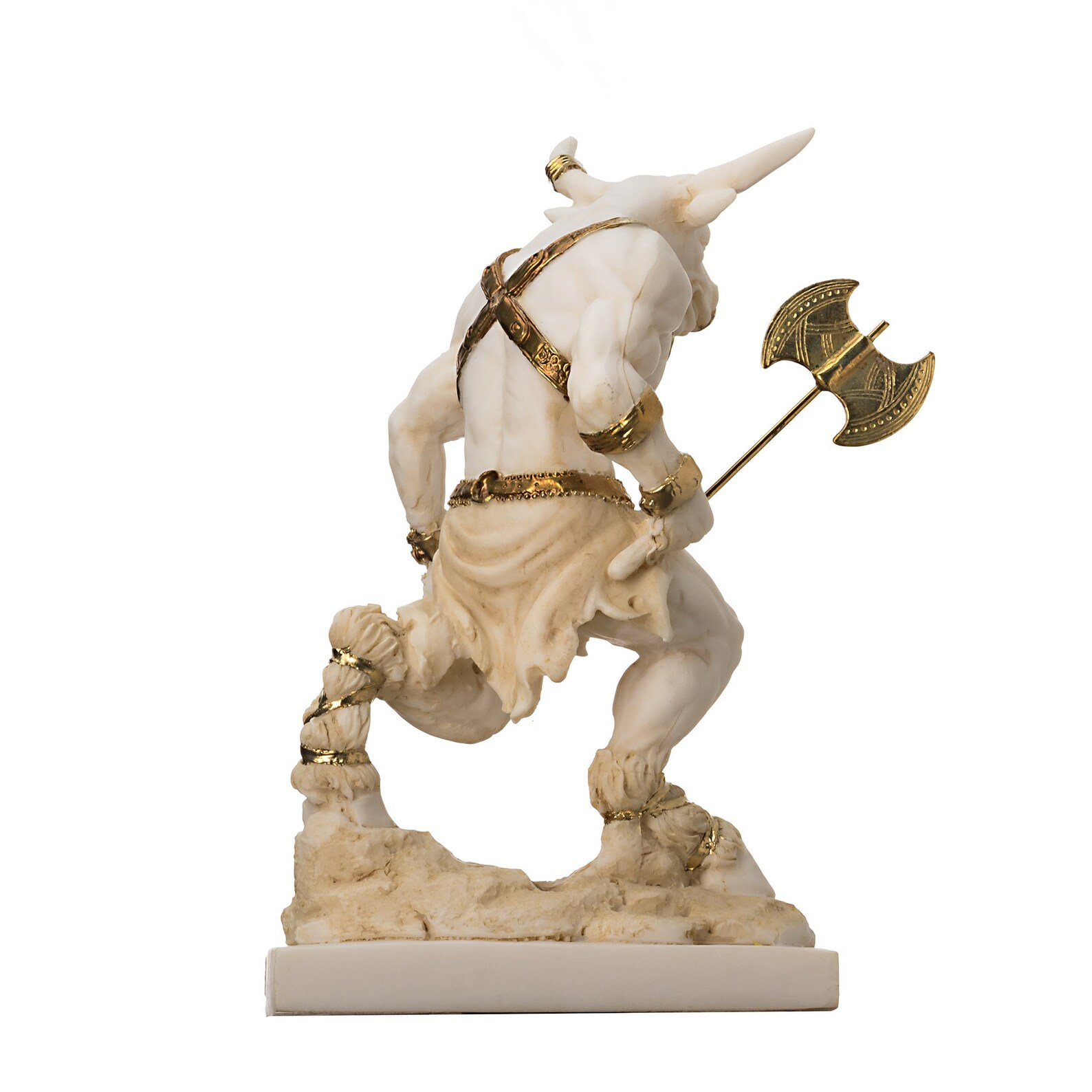 Minotaur Greek Mythology With Labrys Statue Gold Alabaster - Etsy
