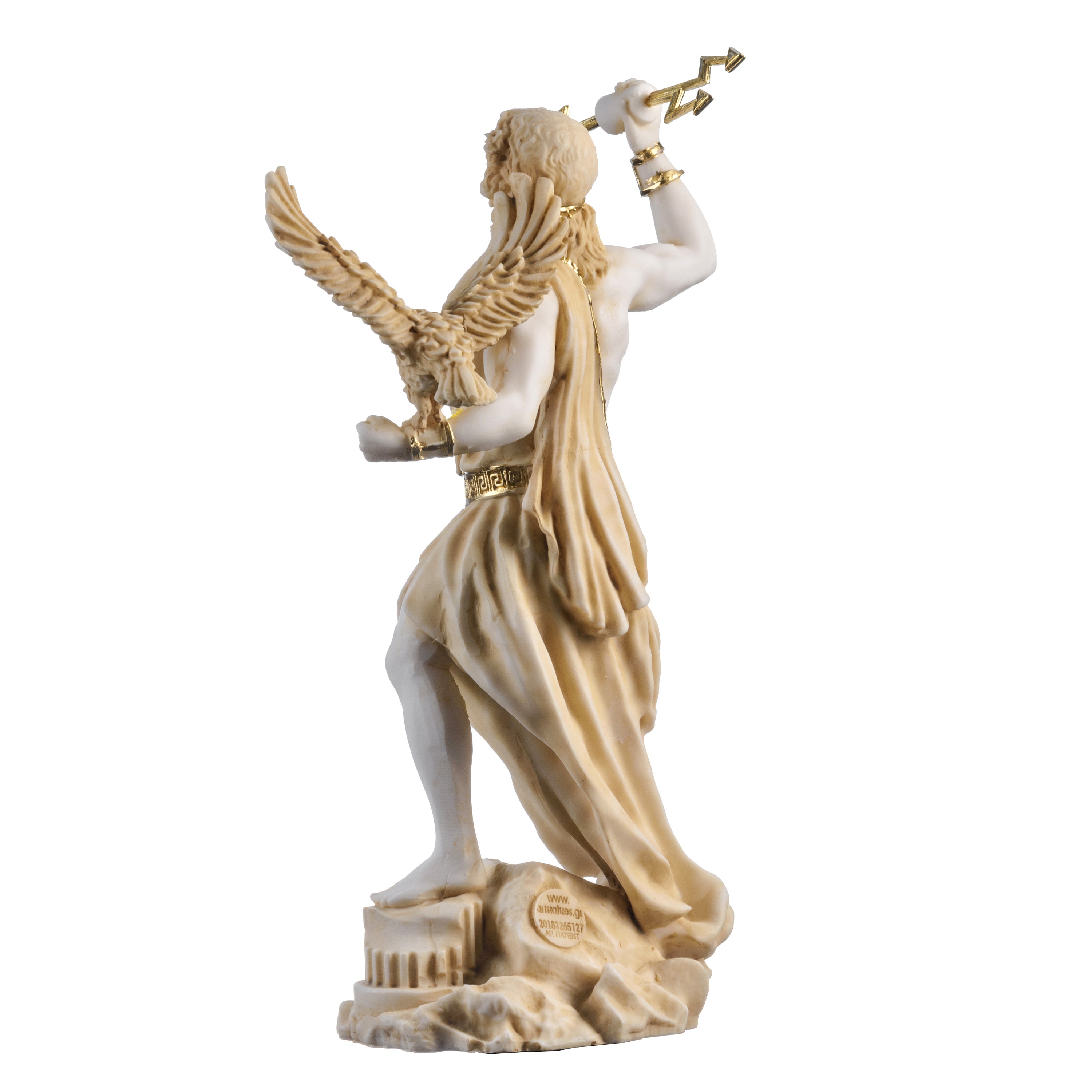 Zeus Greek God Jupiter Thunder Statue Figurine Gold Alabaster 9.25" - Etsy