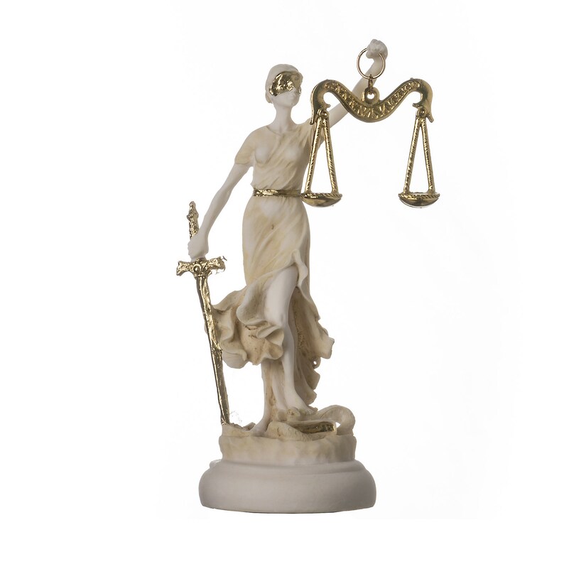 Greek Goddess Themis Statue Gold Colour Figurine Blind Lady | Etsy