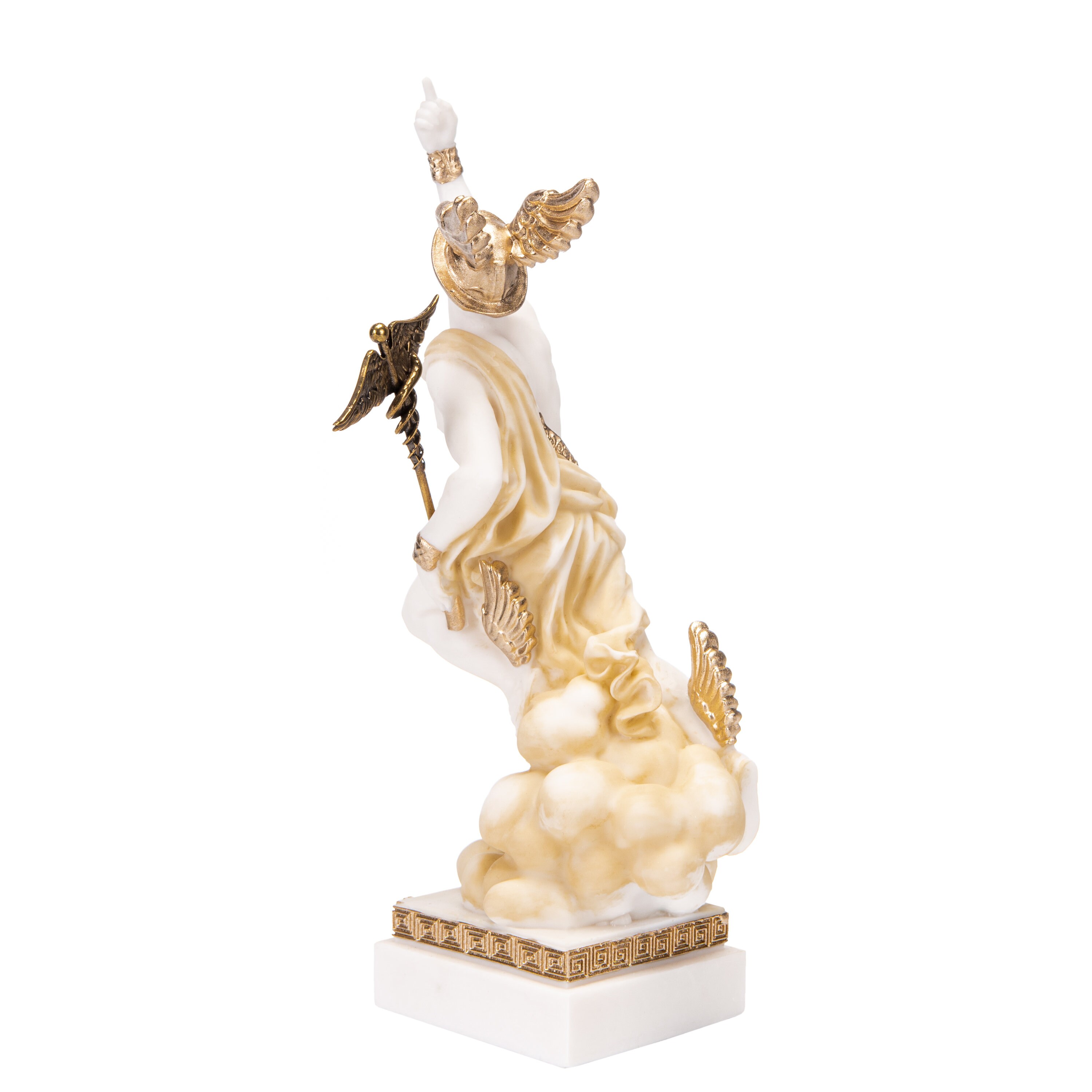 Hermes Mercury God Zeus Son Roman Statue Alabaster Gold Tone 9.8 Inches ...