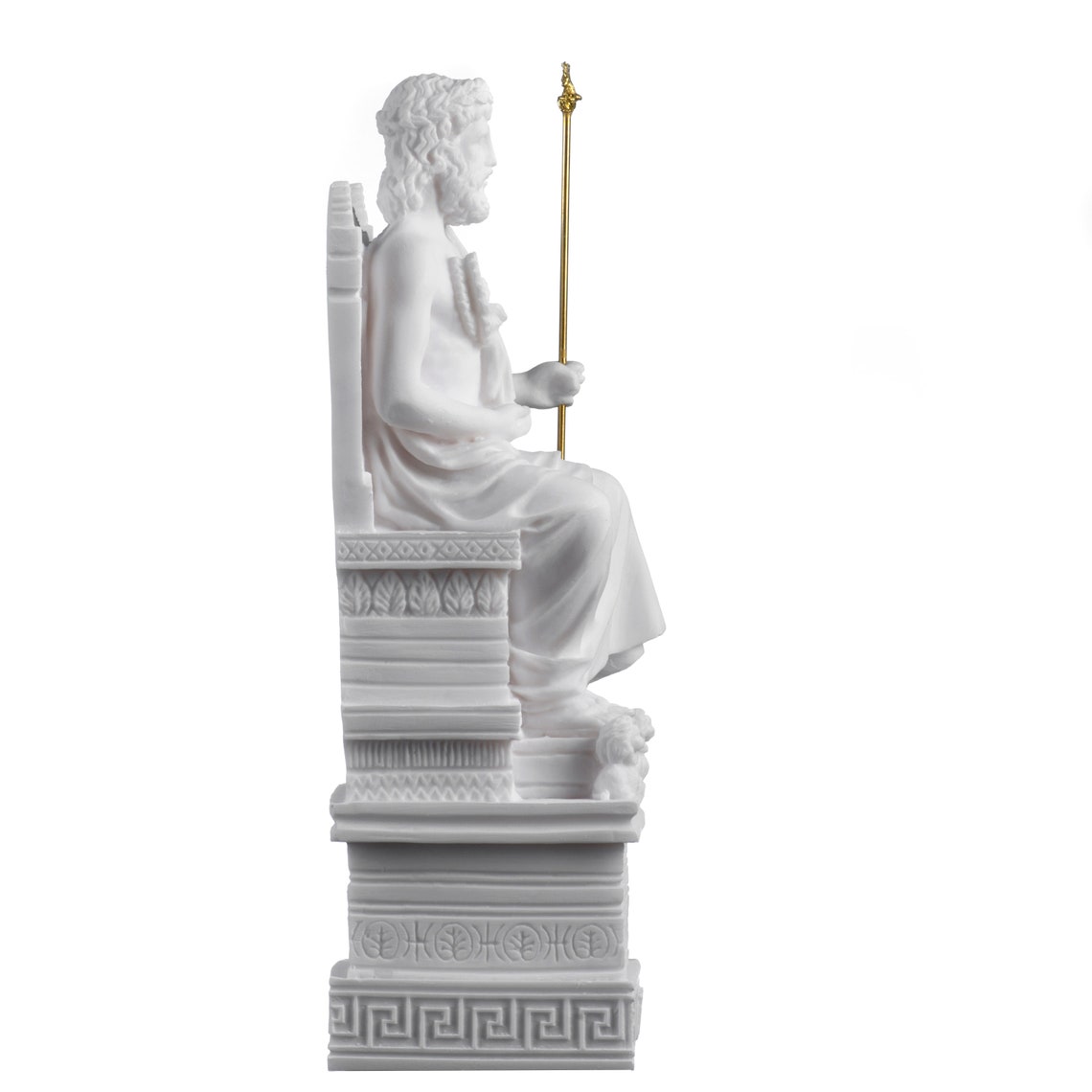 Zeus on Throne Jupiter God Greek Roman Statue Art Sculpture Figure Home ...