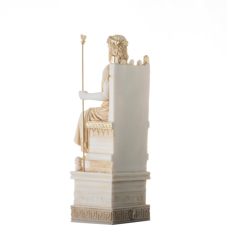 Zeus on Throne Jupiter God Greek Roman Statue Art Sculpture Figure Home ...