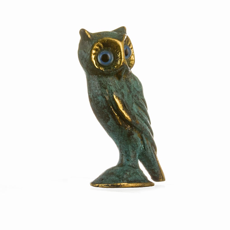 Búho de la sabiduría escultura de bronce sólido búho de atenea - Etsy ...