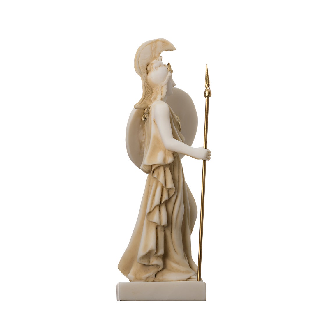 Goddess Athena With Medousa Shield Alabaster Gold Tone - Etsy