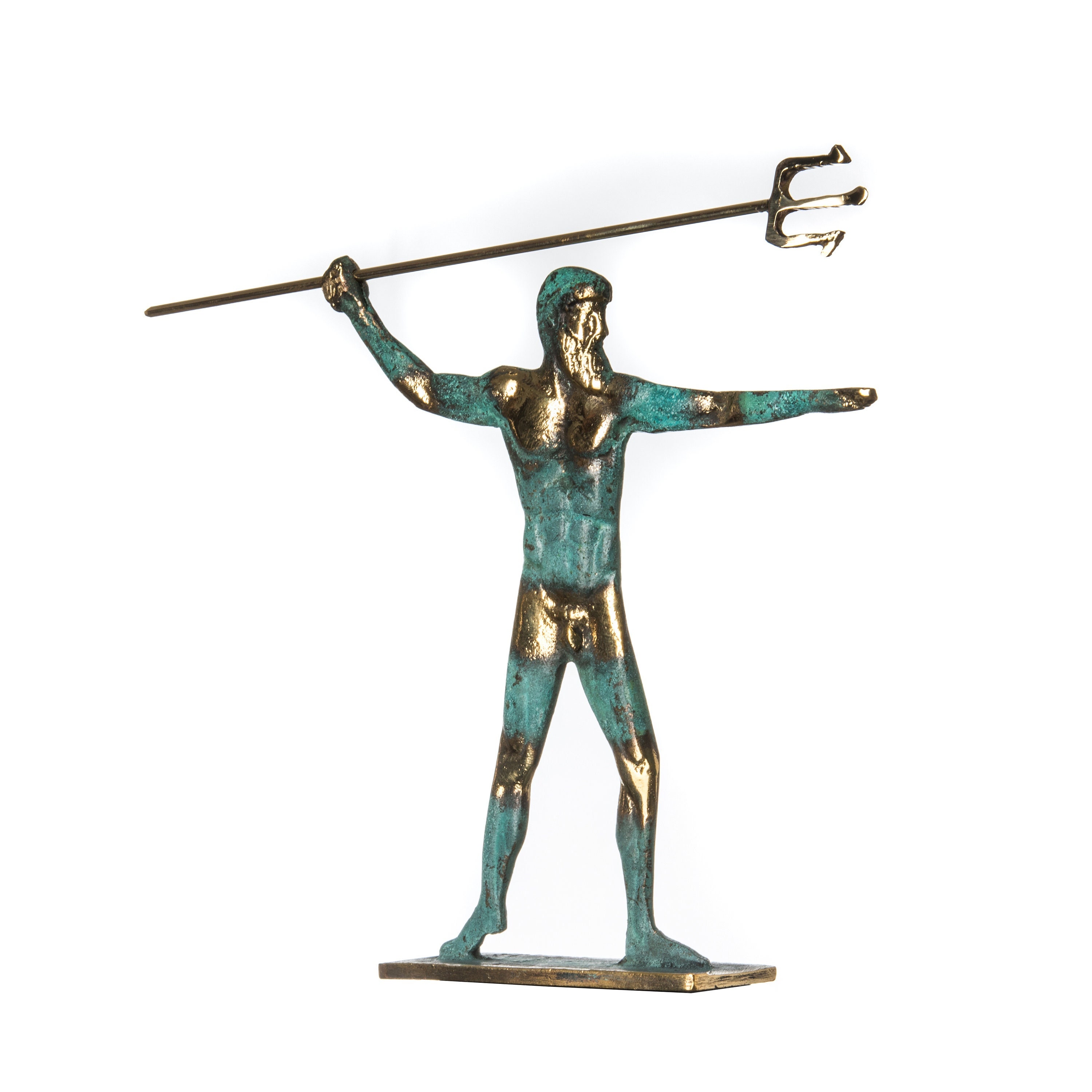 Poseidon Greek God of the Sea With Trident Statue Handmade - Etsy