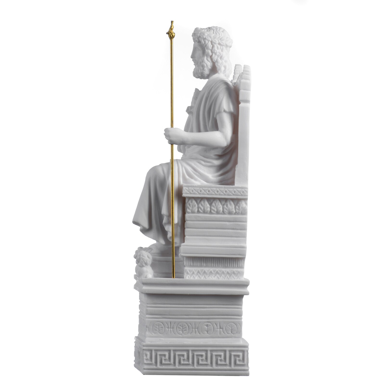 Zeus on Throne Jupiter God Greek Roman Statue Art Sculpture Figure Home ...