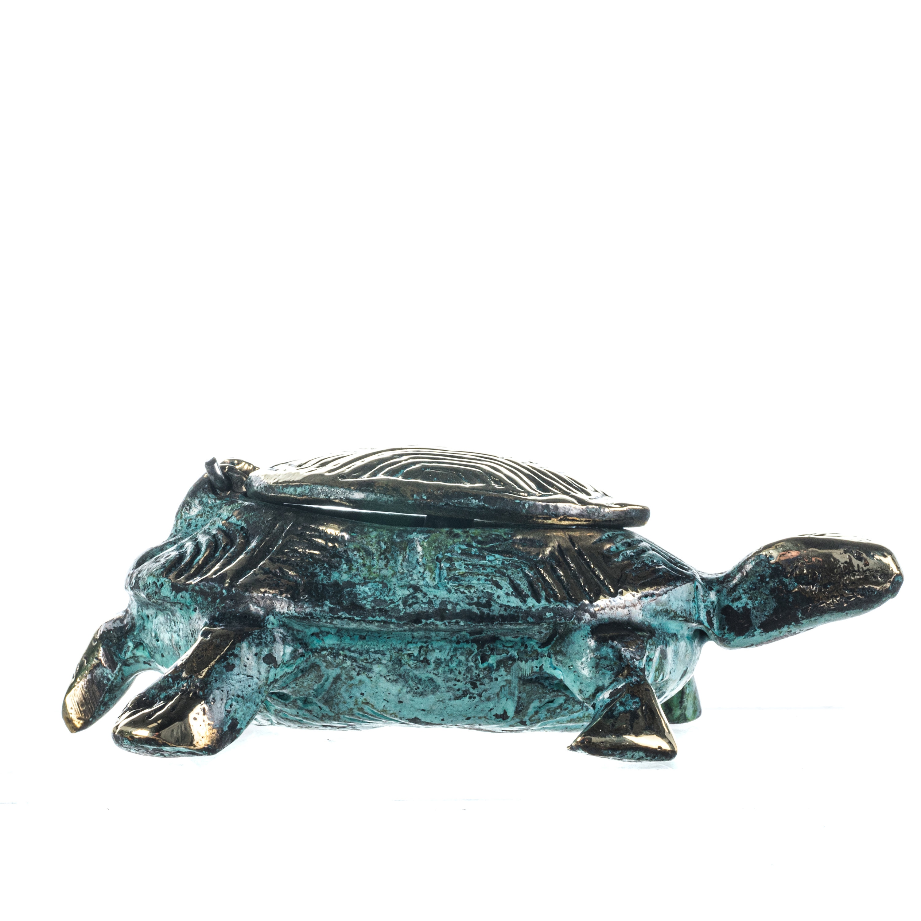 Turtle Shell Ashtray Solid Bronze Green Gold Handmade Decoration Gift 4 ...
