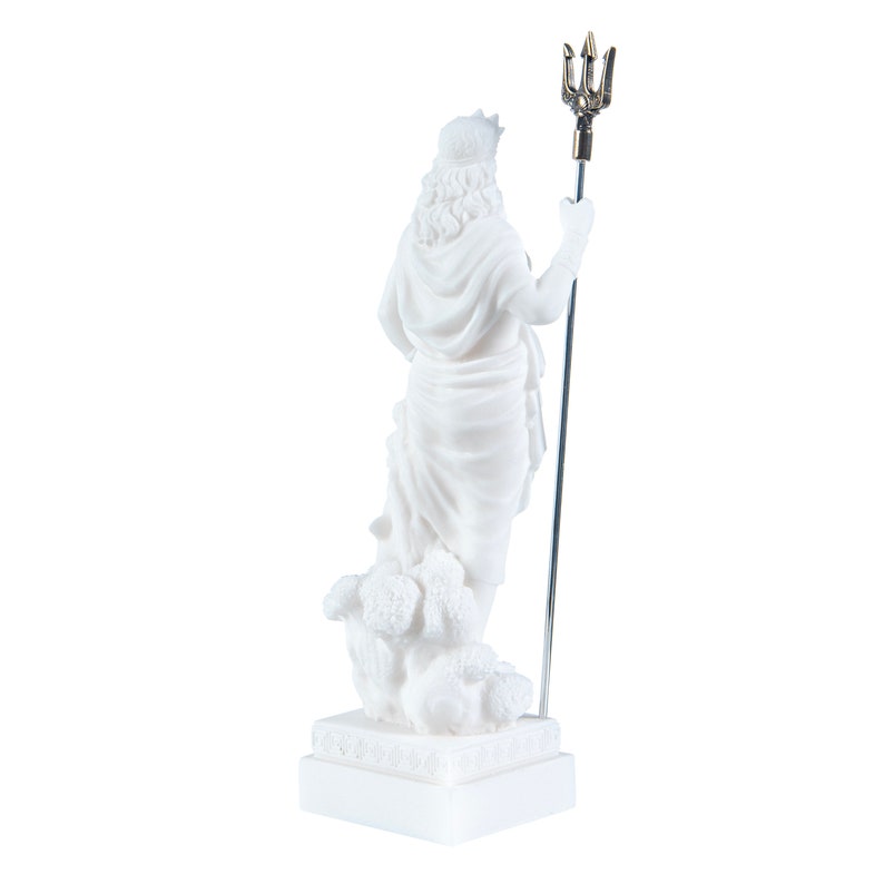Poseidon Greek God of the Sea With Trident Statue Figurine Alabaster 7 ...
