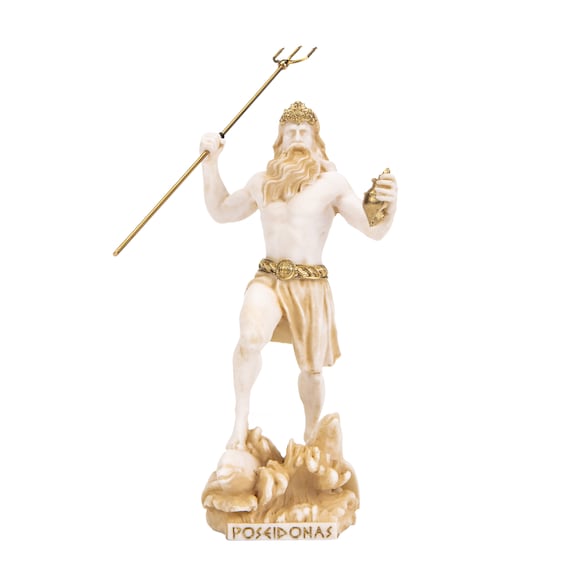 Poseidon Greek God of the Sea With Trident Statue Figurine - Etsy UK