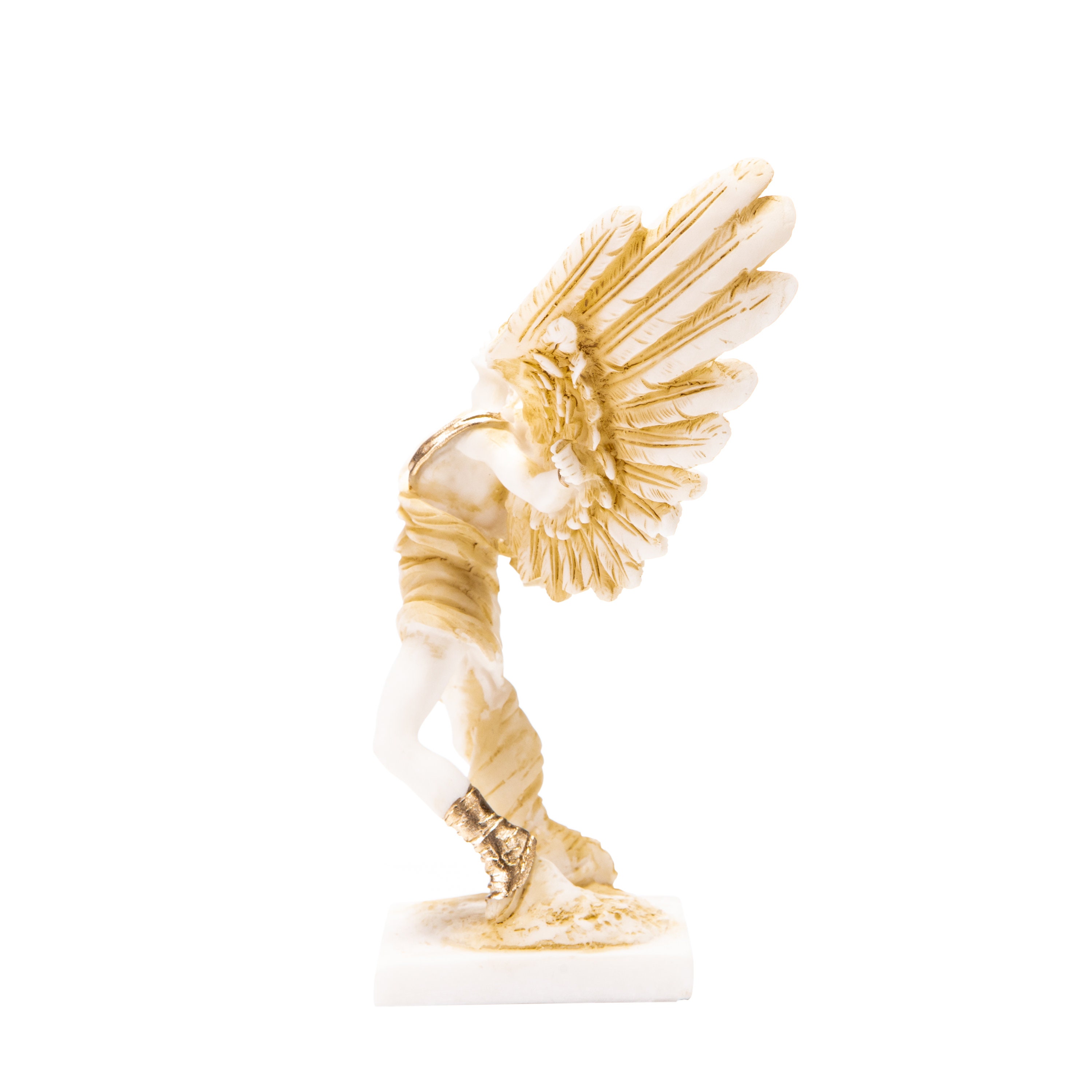 Icarus Winged Man Greek Mythology Alabaster Statue Gold Tone 6.2 Inches ...