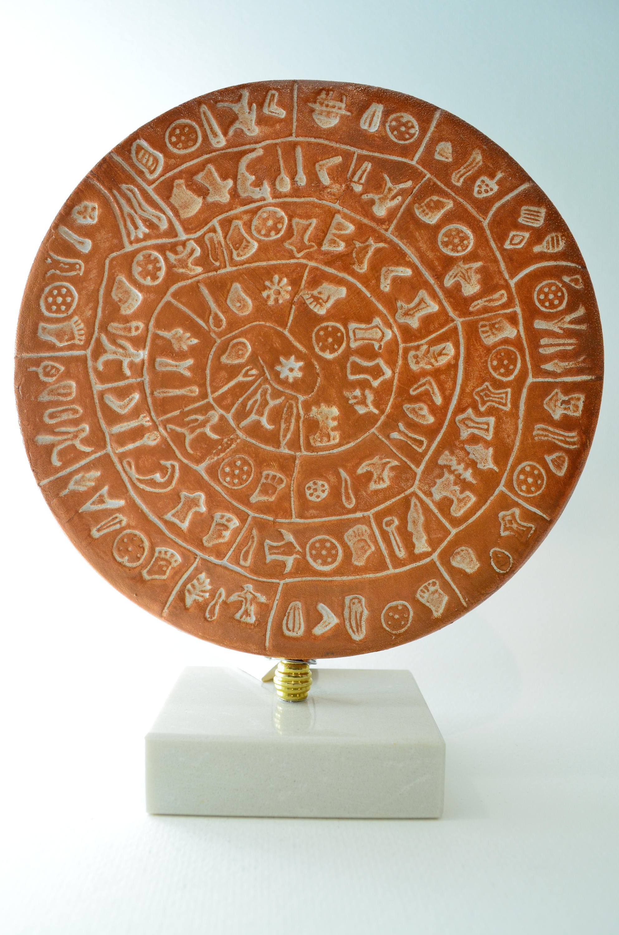 Minoan Phaistos Disc Fired Clay Crete Knossos Handmade 7 | Etsy