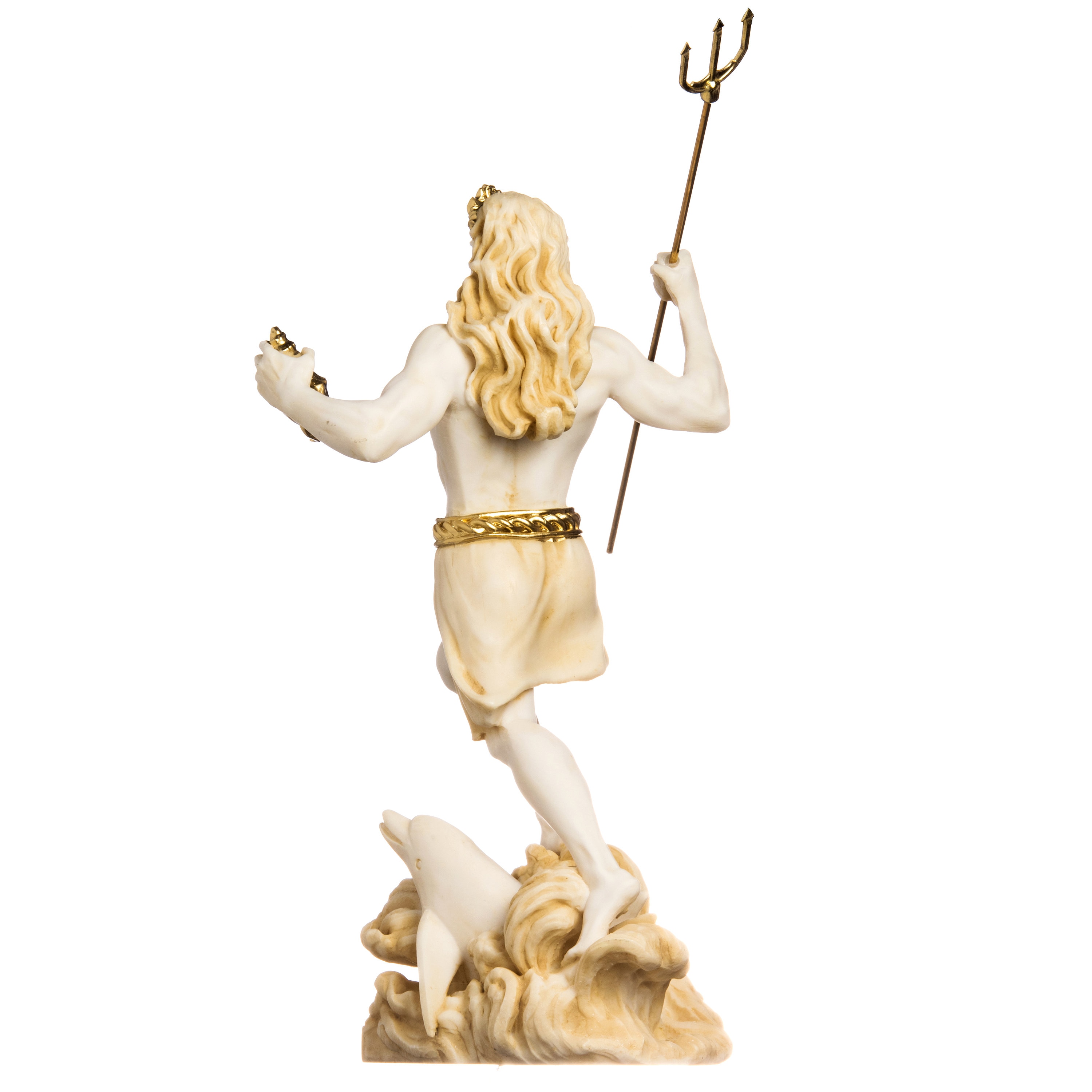 Poseidon Greek God of the Sea With Trident Statue Figurine Gold ...