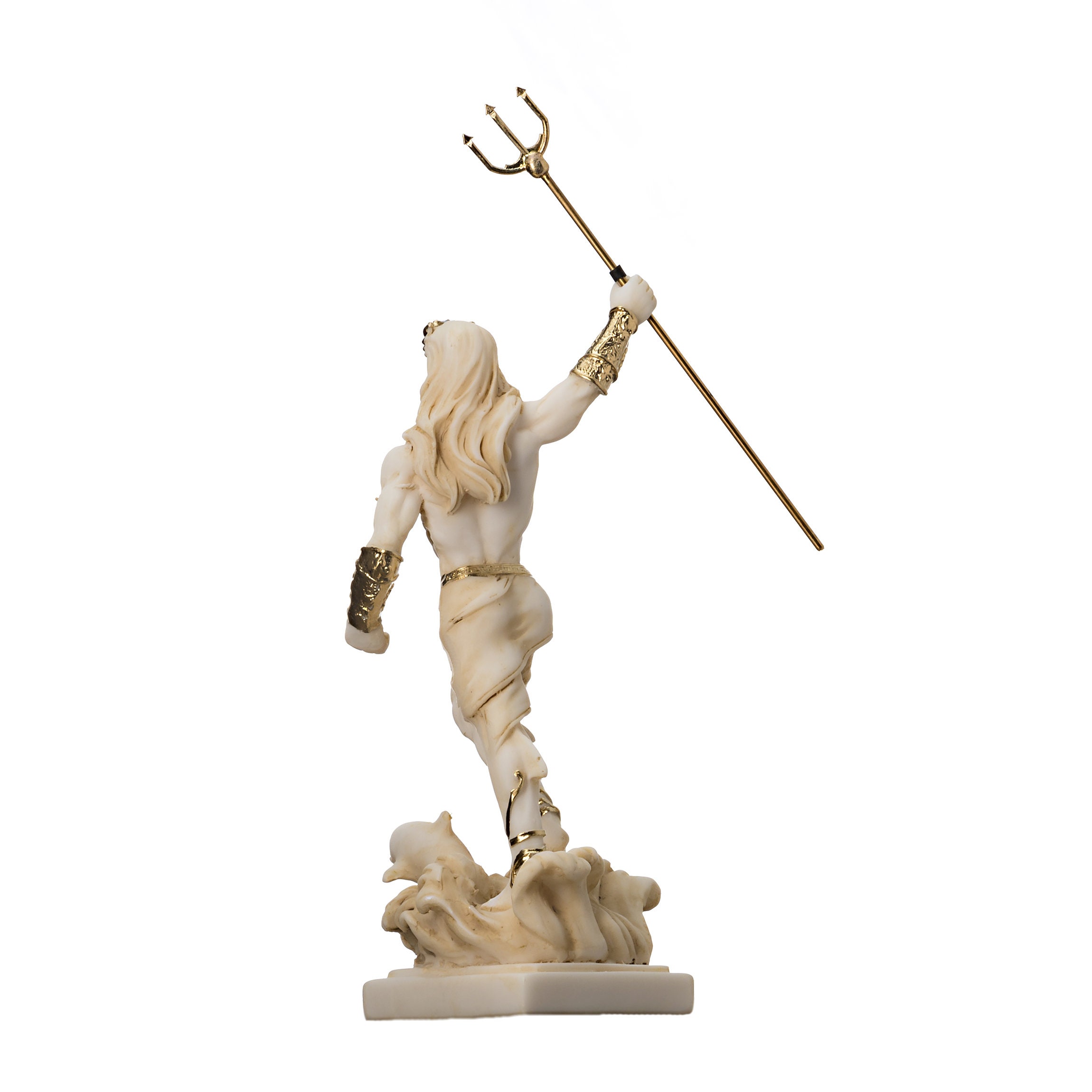 Poseidon Greek God of the Sea With Trident Statue Figurine Gold ...