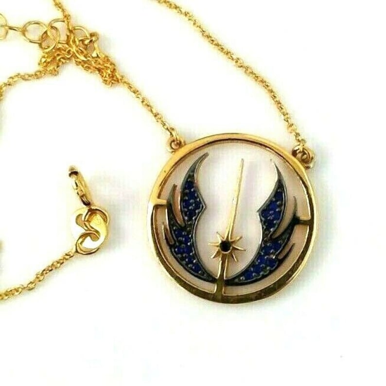 Star Wars Necklace Jedi Pendant Mens Jewellery Necklace Silver Sterling ...