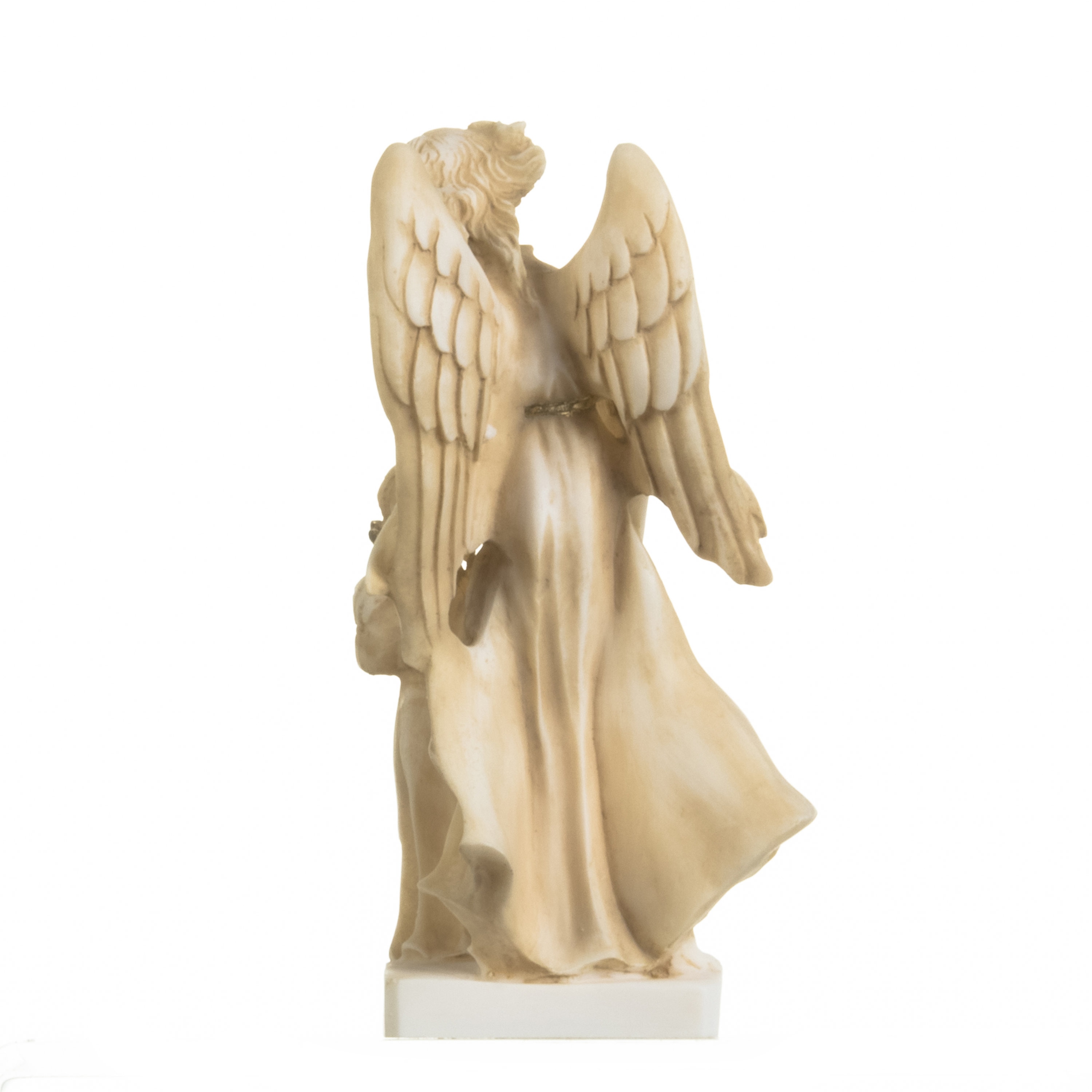 Guardian Angel With Girl Figurine Alabaster Statue Handmade - Etsy