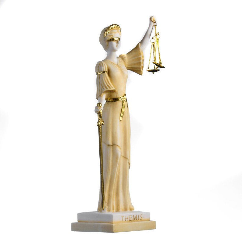 Greek Goddess Themis Statue Gold Colour Blind Lady Justice | Etsy