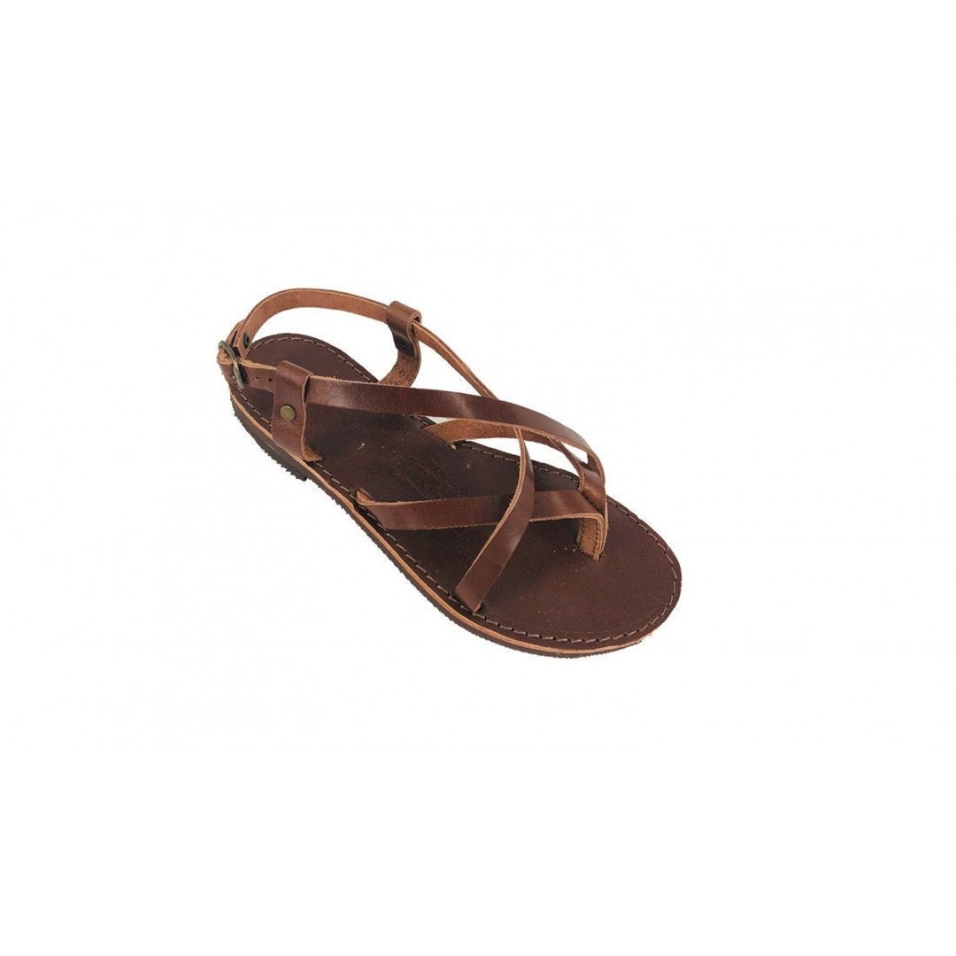 Ancient Greek Style Leather Sandals Roman Handmade Womens Shoes Toe ...