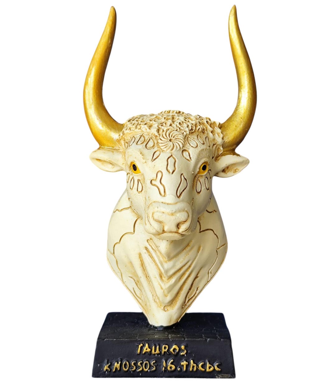 Minoan Minotaur Ancient Greek Mythology Head Bull Statue Resin White ...