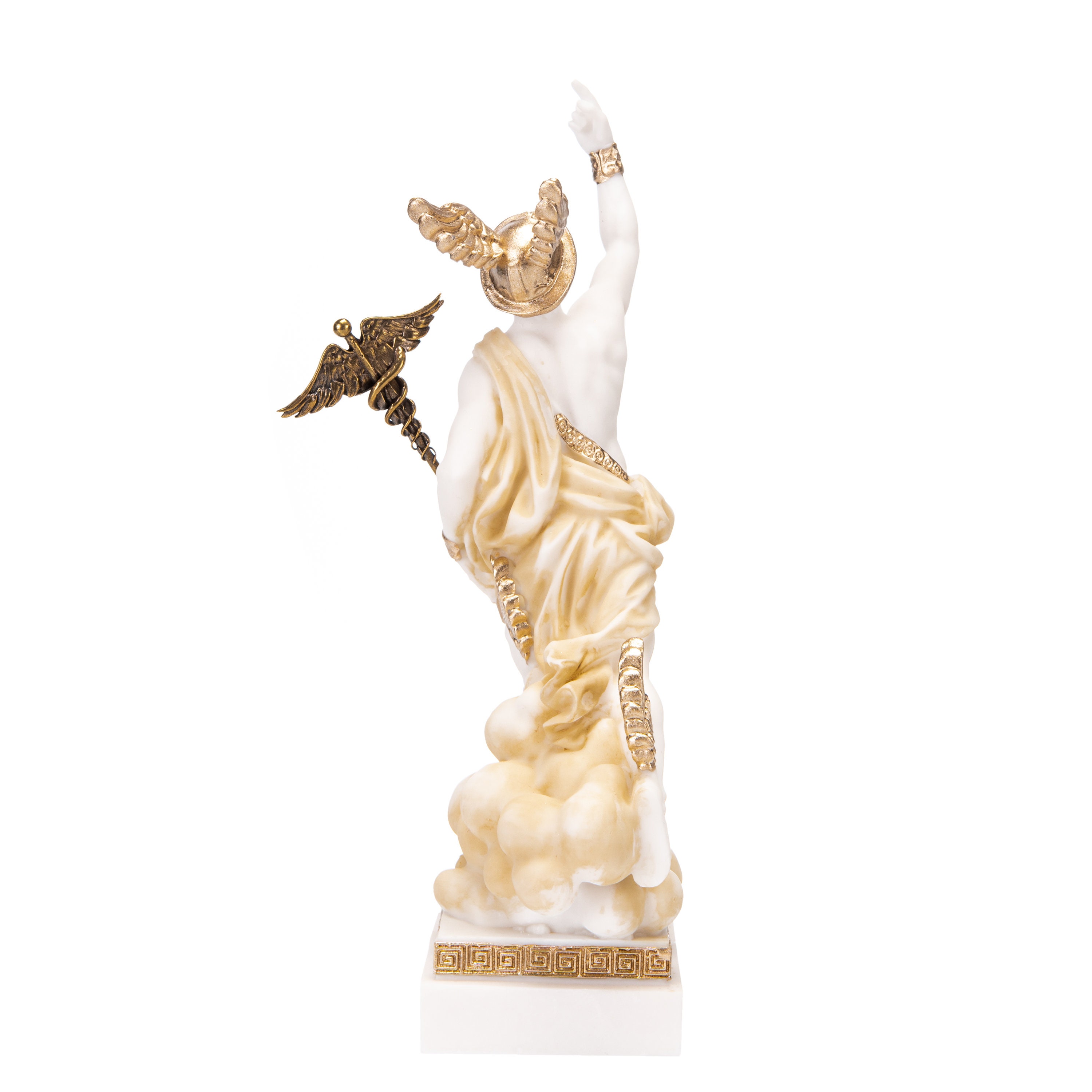 Hermes Mercury God Zeus Son Roman Statue Alabaster Gold Tone 9.8 Inches ...