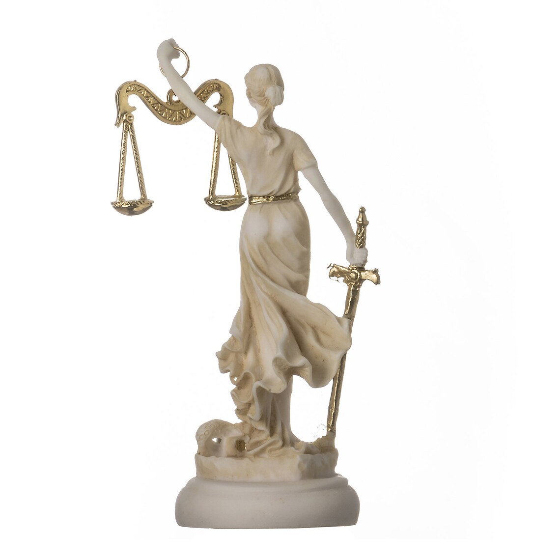 Greek Goddess Themis Statue Gold Colour Figurine Blind Lady - Etsy