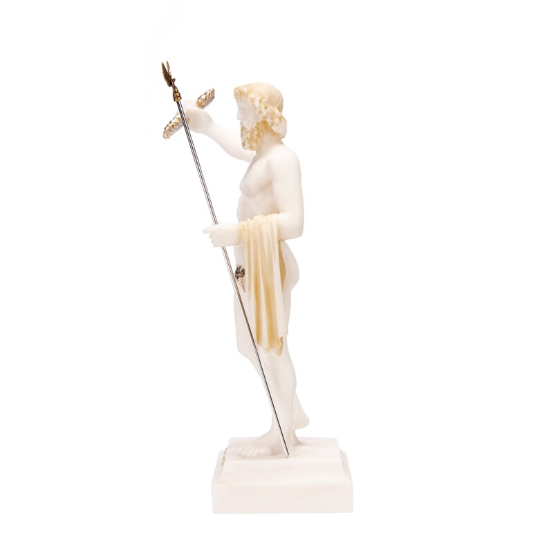 Zeus Greek God Jupiter Thunder Statue Figurine Gold Alabaster - Etsy