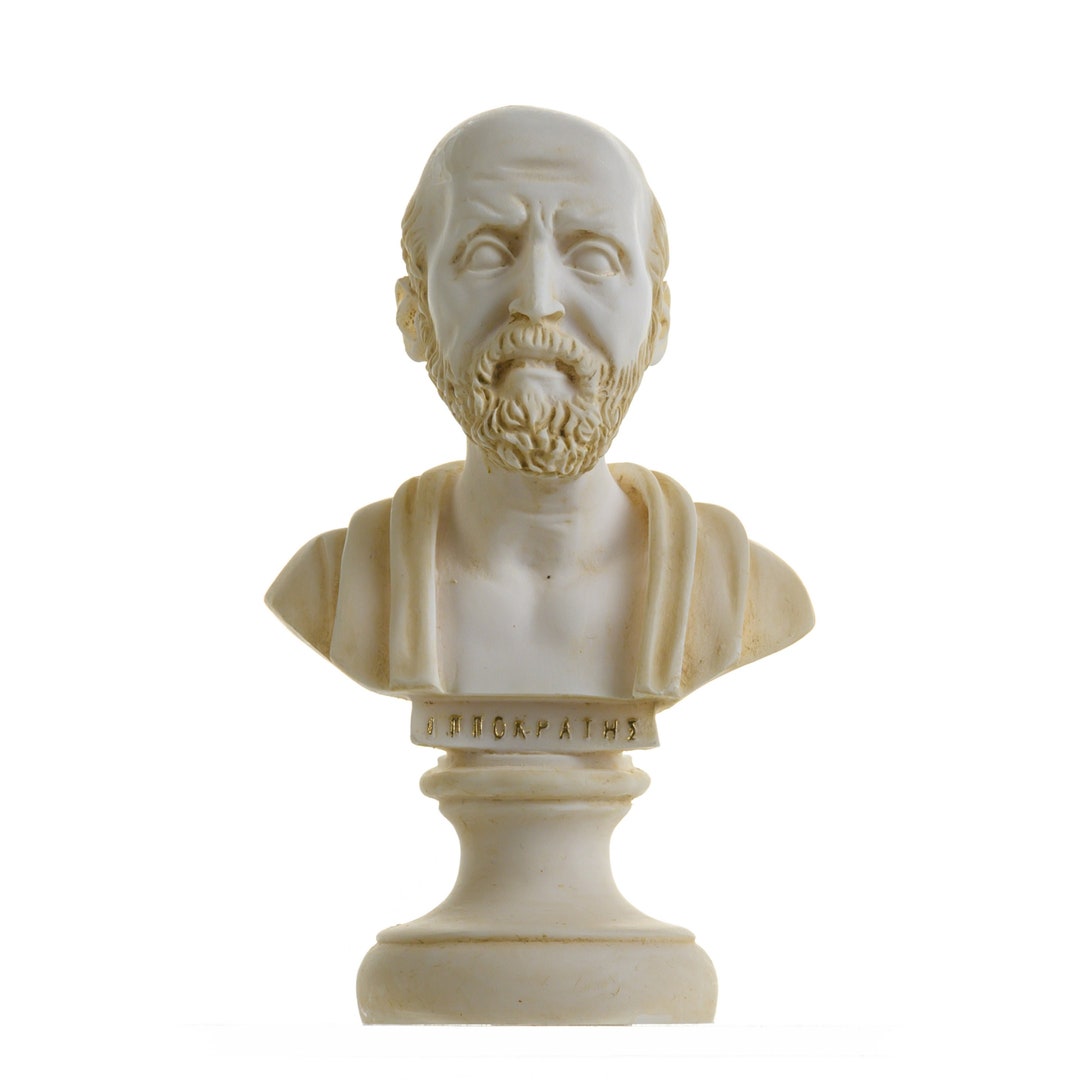 Hippocrates of Kos Father of Medicine Alabaster Statue Bust 5.9 Inches ...