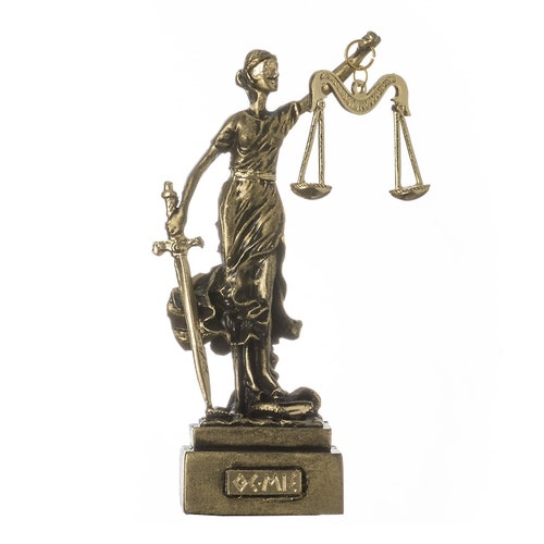 Greek Goddess Themis Statue Gold Colour Figurine Blind Lady | Etsy