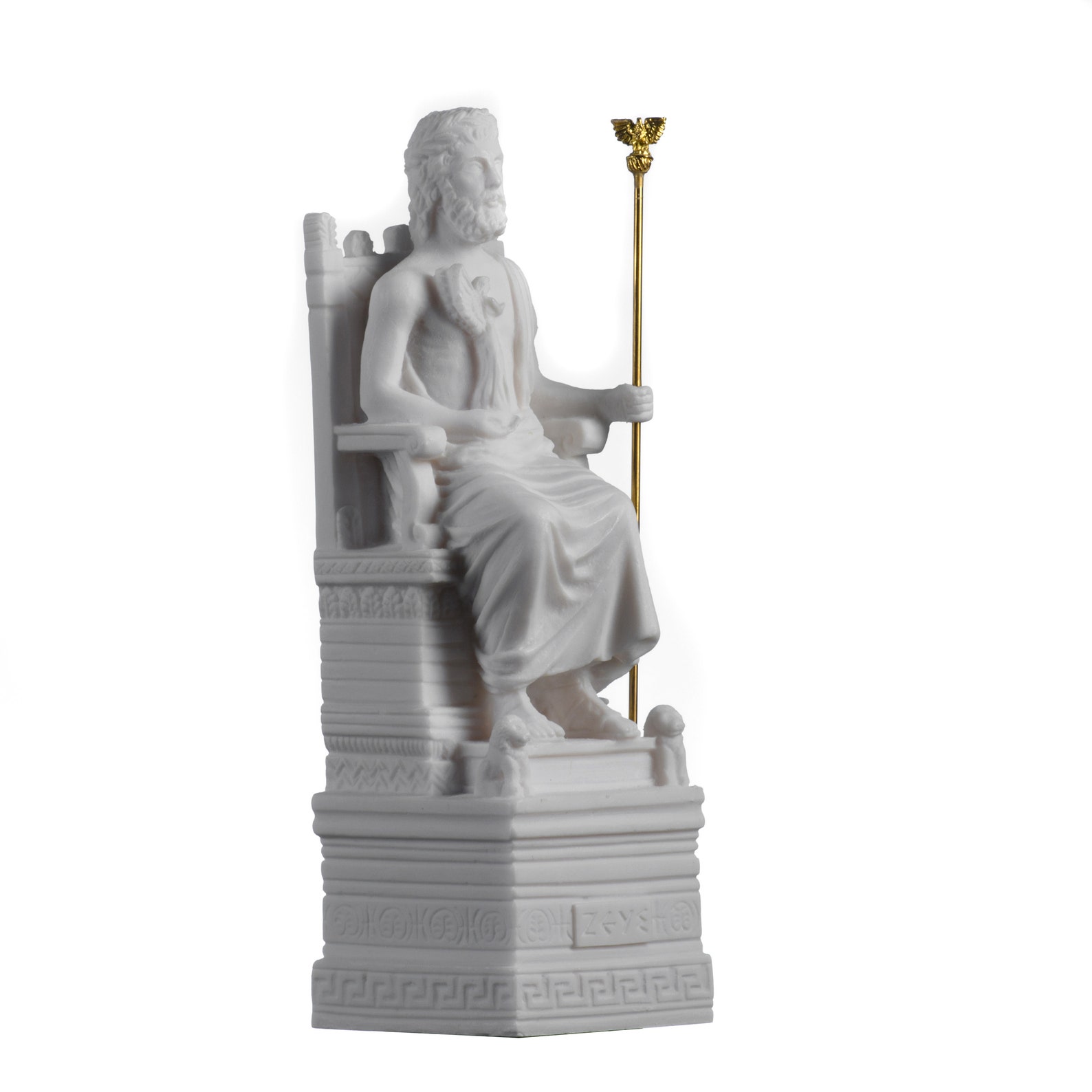 Zeus on Throne Jupiter God Greek Roman Alabaster Statue - Etsy