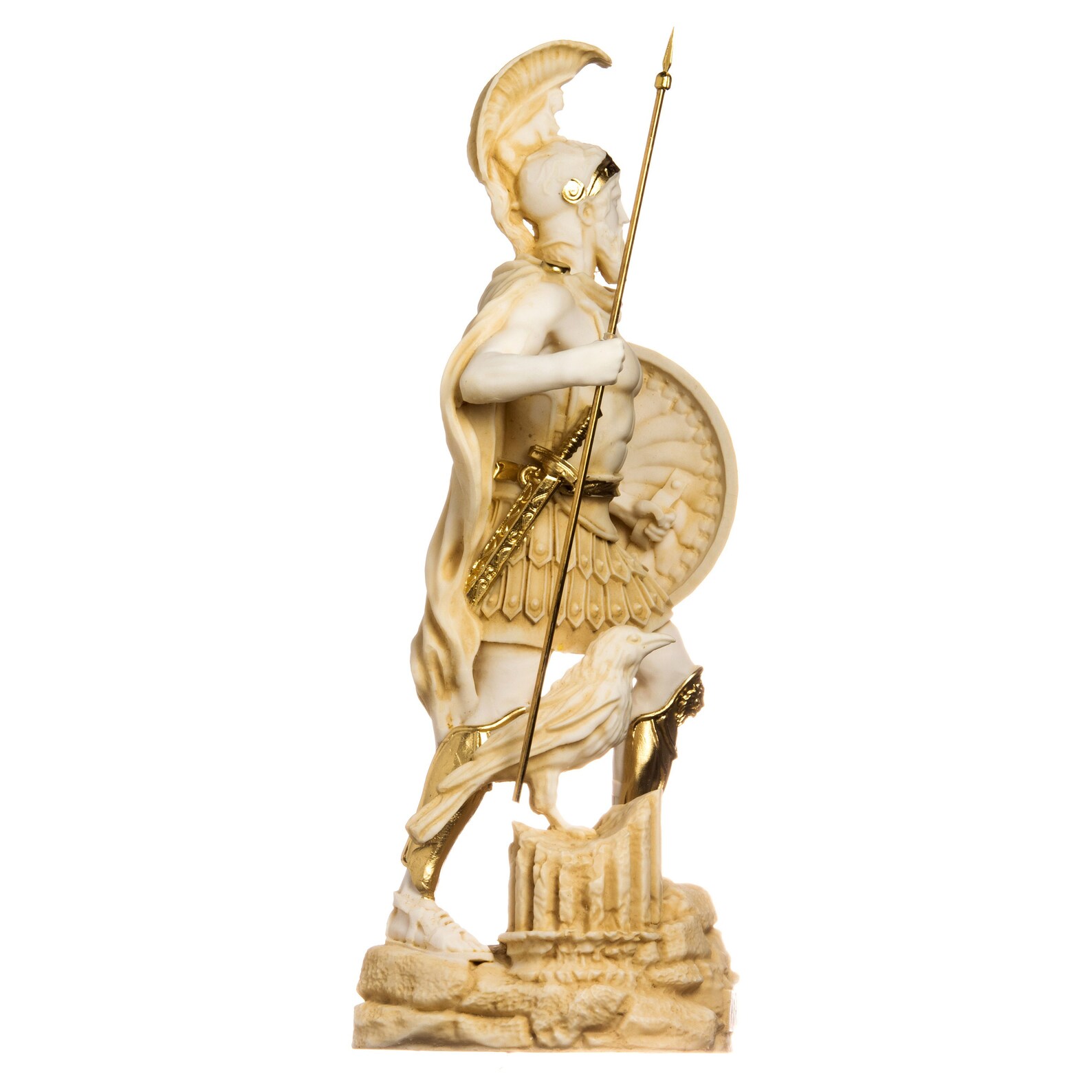 Ares Mars God of War Zeus Son Roman Statue Alabaster Gold Tone 14 ...