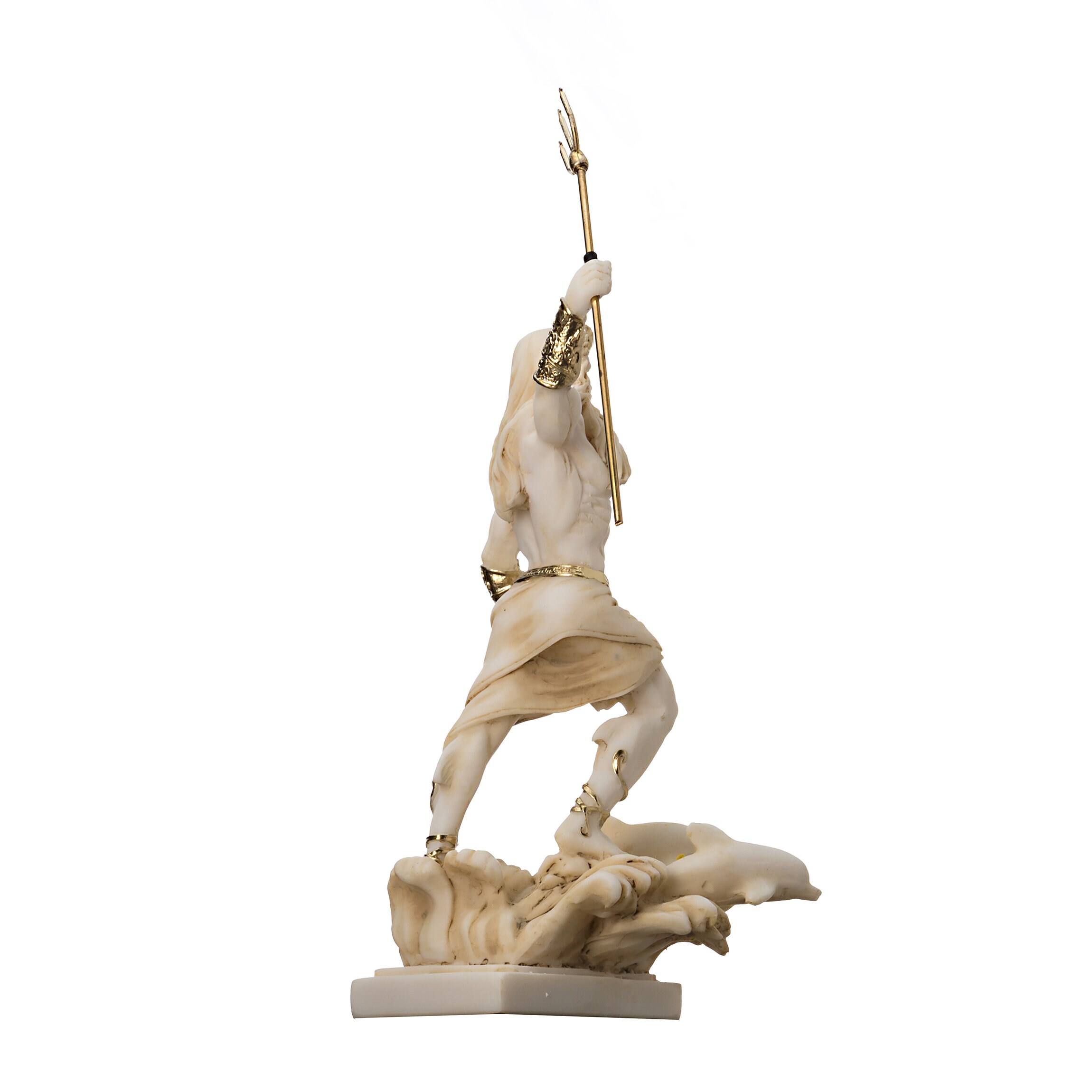 Poseidon Greek God of the Sea With Trident Statue Figurine Gold ...
