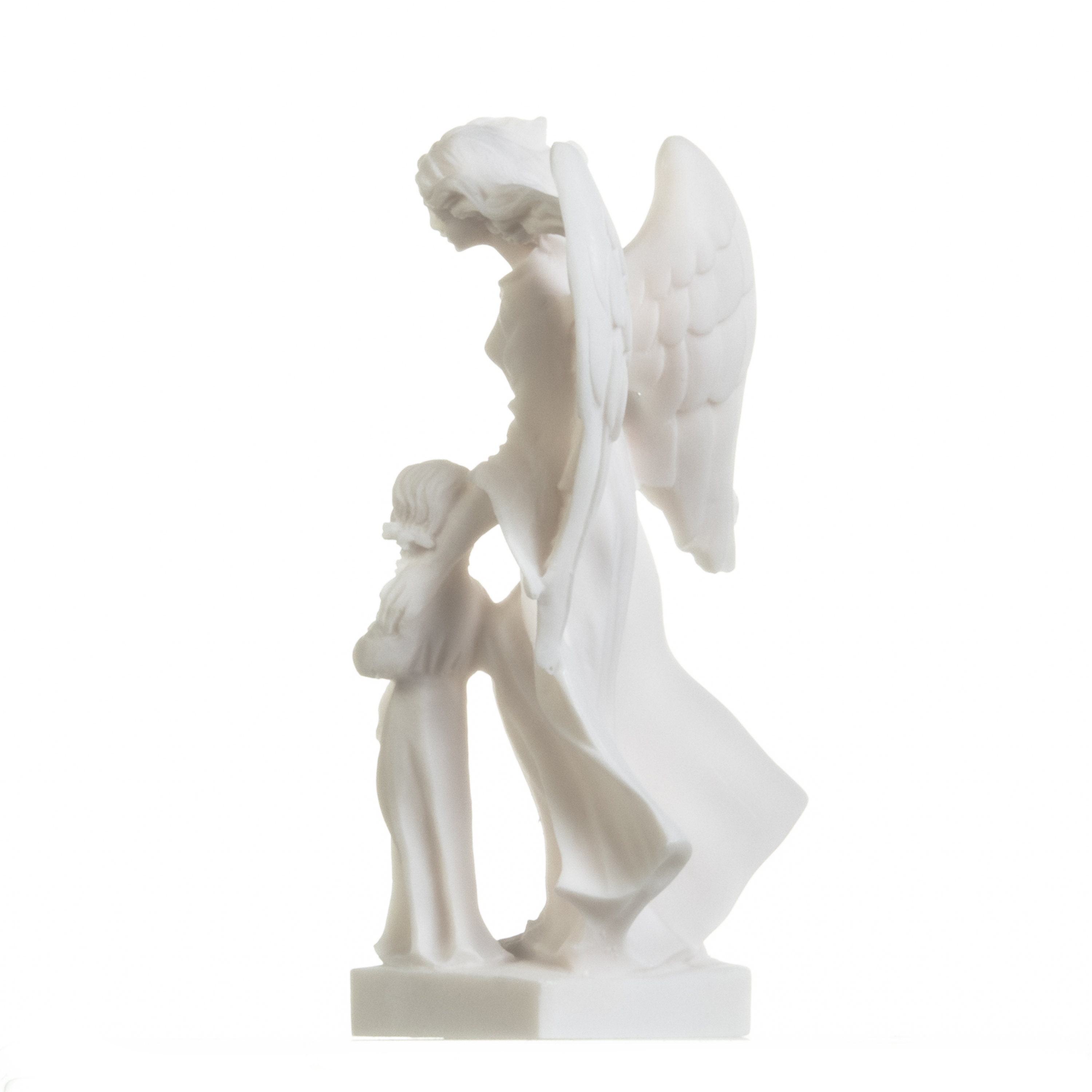 Guardian Angel with Girl Figurine Alabaster Statue Handmade | Etsy