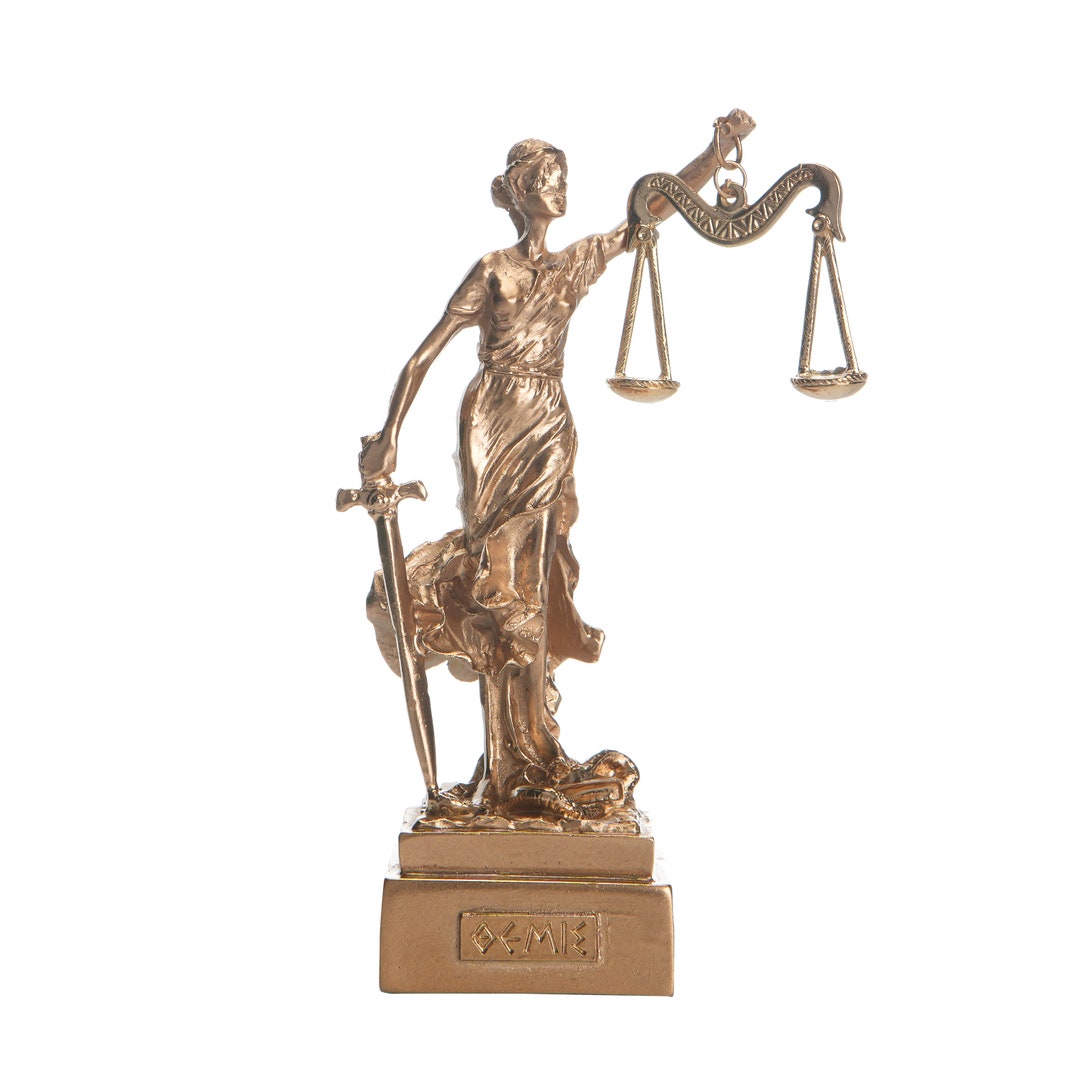 Greek Goddess Themis Statue Blind Lady Justice Lawyer Gift Pink Gold ...