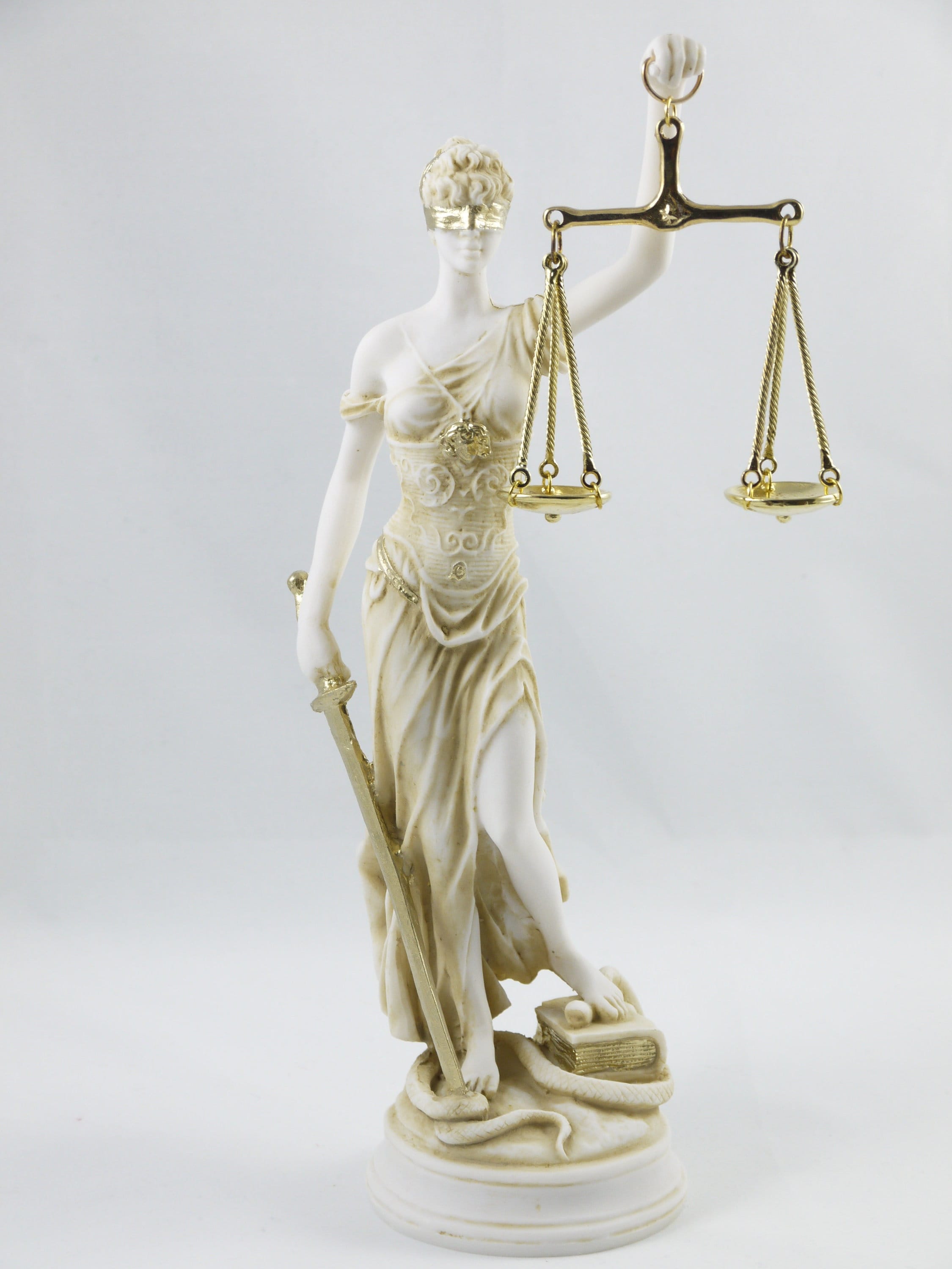 Greek Goddess Themis Statue Gold Colour Blind Lady Justice - Etsy